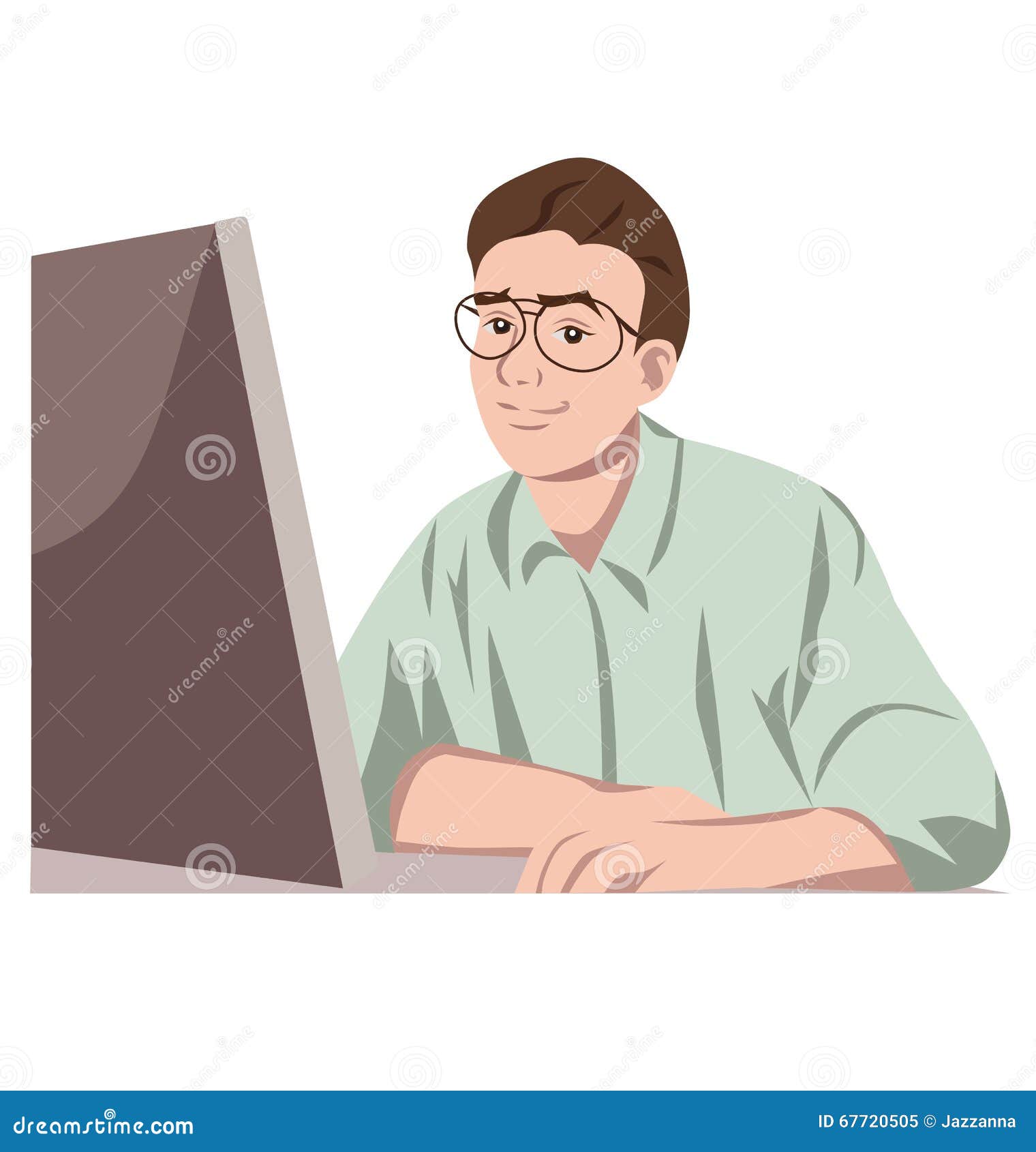 Computer hero stock vector. Illustration of office, male - 67720505