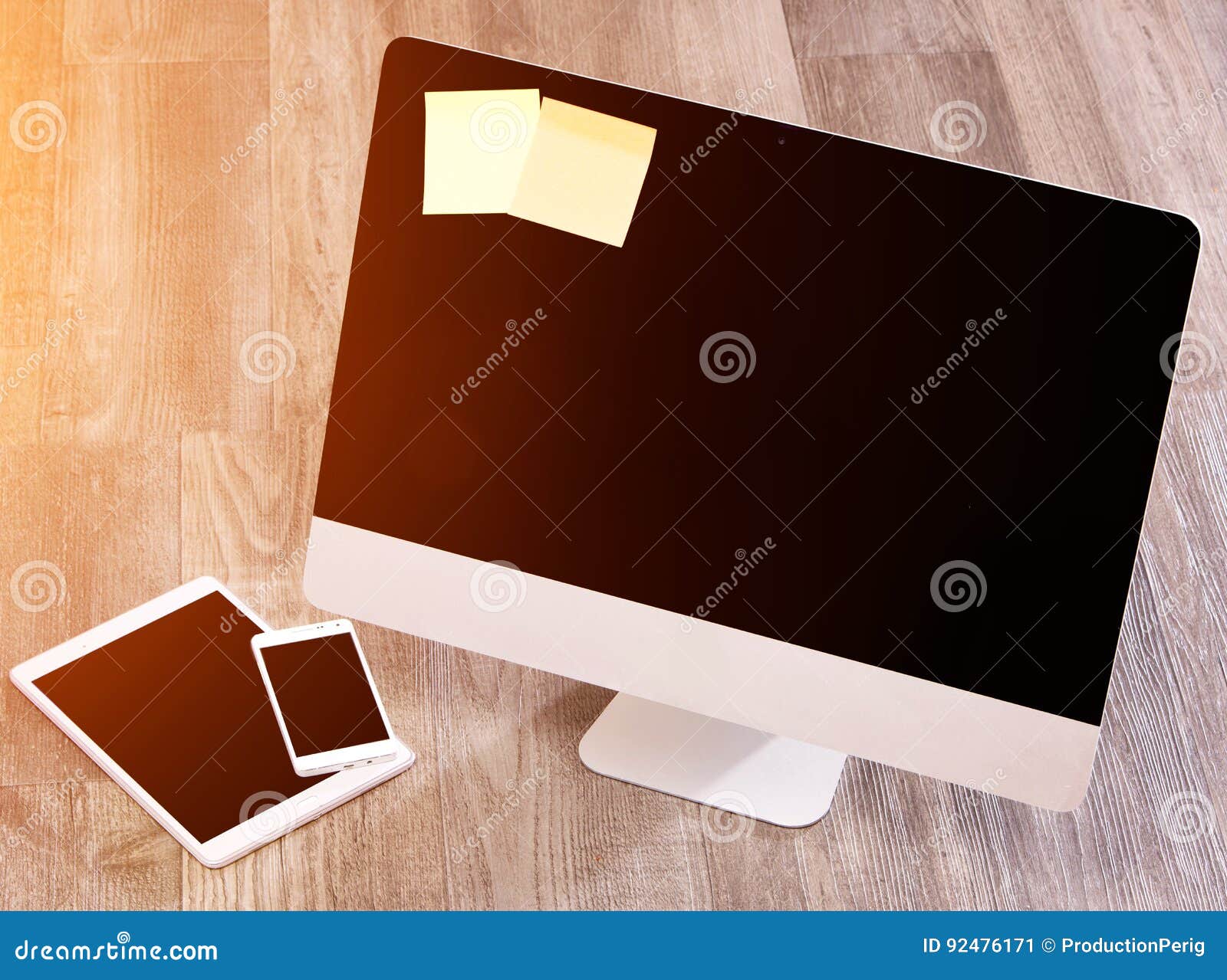 Computer in High Definition with Laptop, Tablet and Mobile Stock Image ...