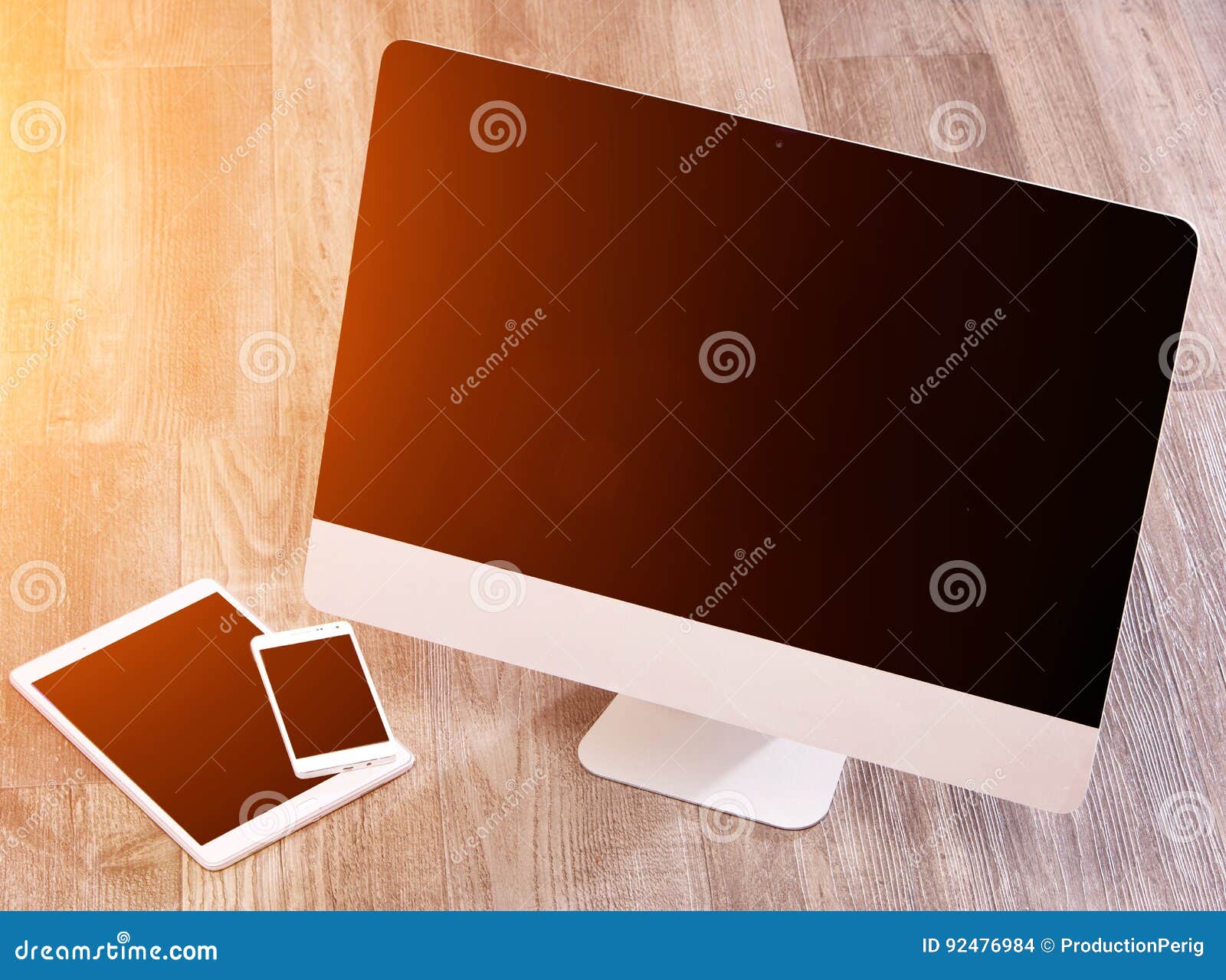 Computer in High Definition with Laptop, Tablet and Mobile Stock Photo ...