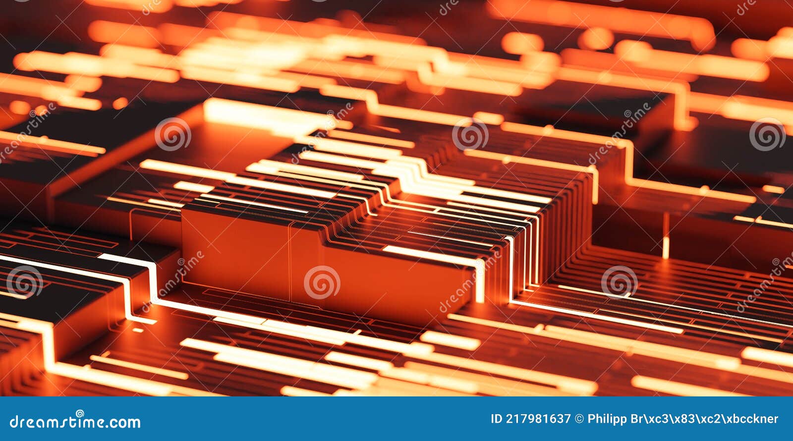 Computer Micro High Technology Hardware Circuit Board with Red Lighting ...
