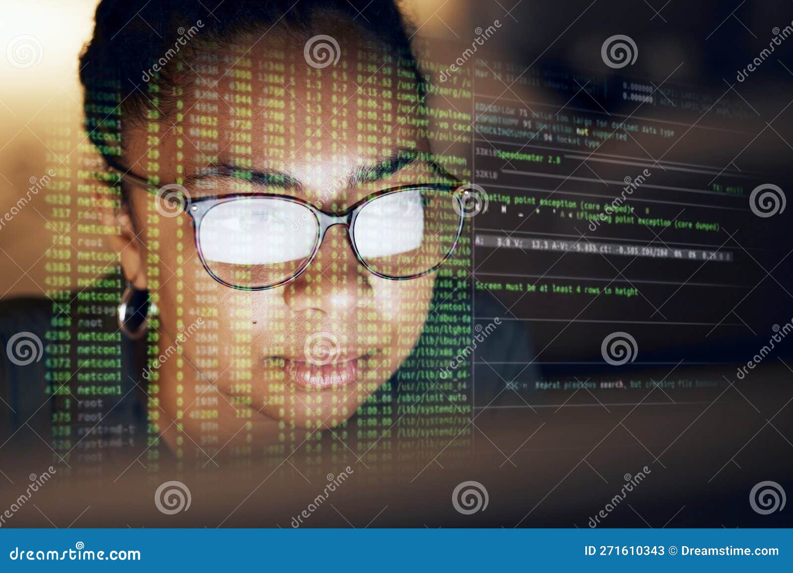 Computer Hologram Script And Woman Programming Software Server Or