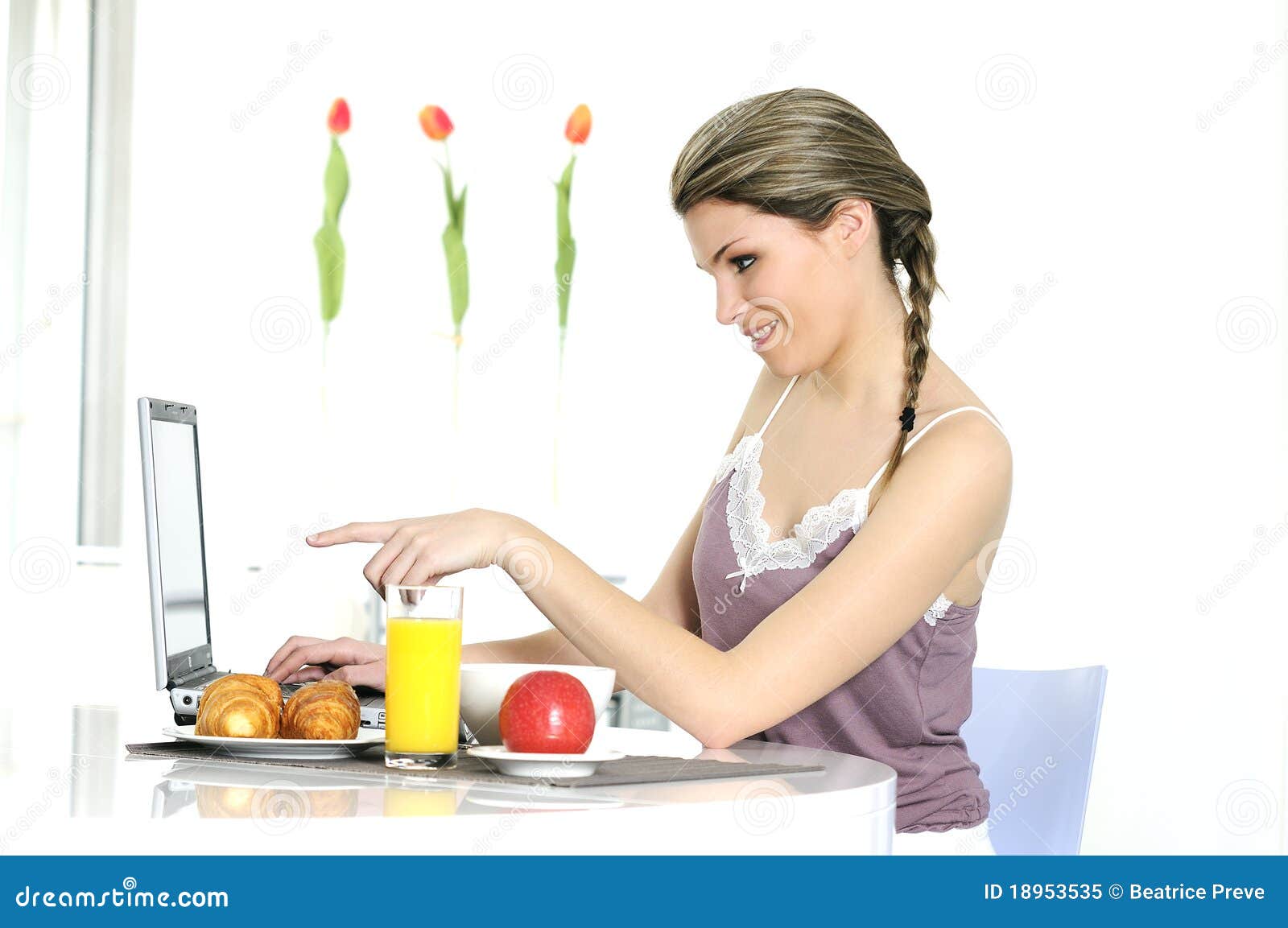 Computer at home stock image. Image of growing, clock - 18953535