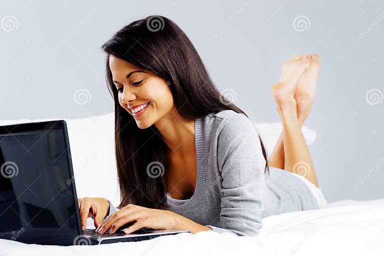 Computer at home stock photo. Image of morning, lying - 27342912