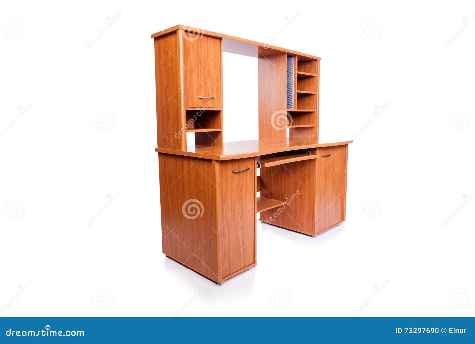 The Computer Home Desk Isolated on the White Background Stock Photo ...