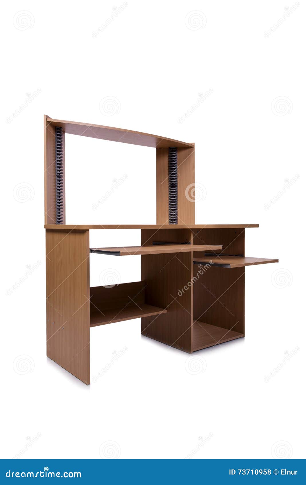 The Computer Home Desk Isolated on the White Background Stock Photo ...