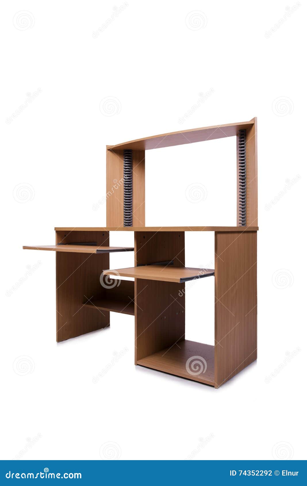 The Computer Home Desk Isolated on the White Background Stock Photo ...