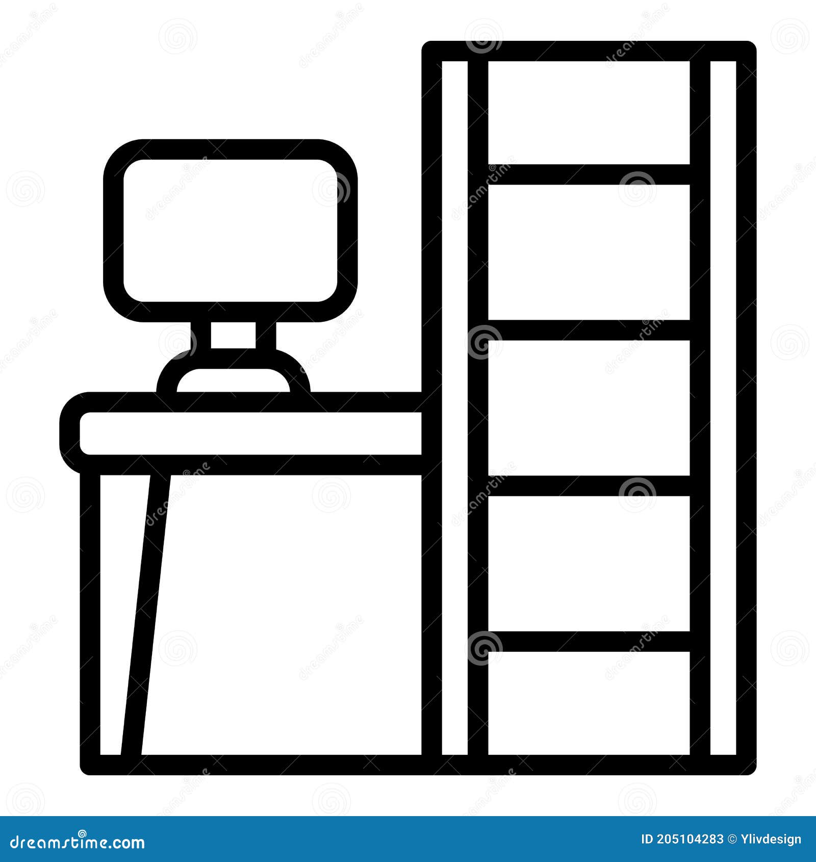 Computer Home Table Icon, Outline Style Stock Vector - Illustration of ...