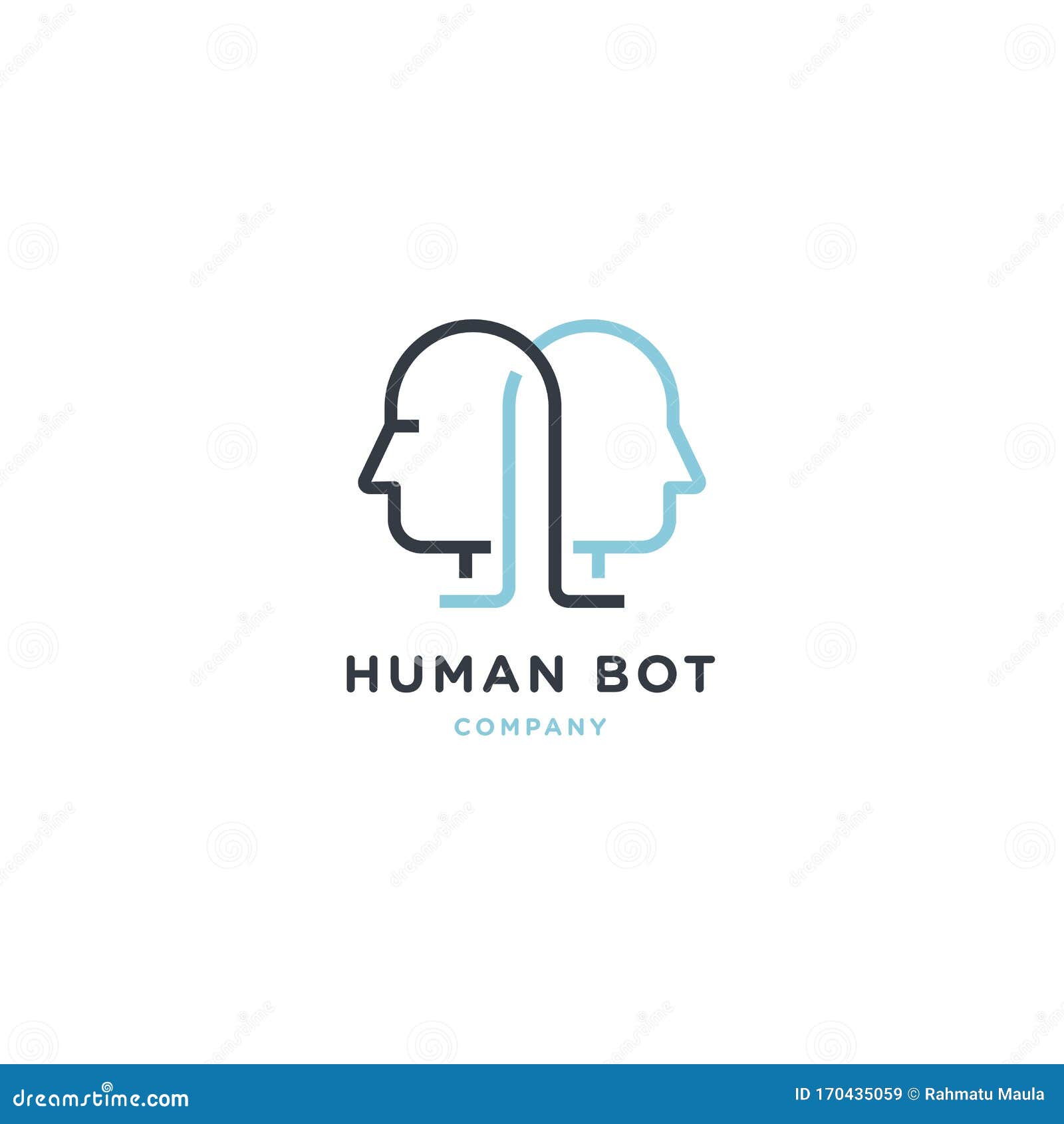 Computer Human Android Bot Logo, Artificial Intelligence Concept ...