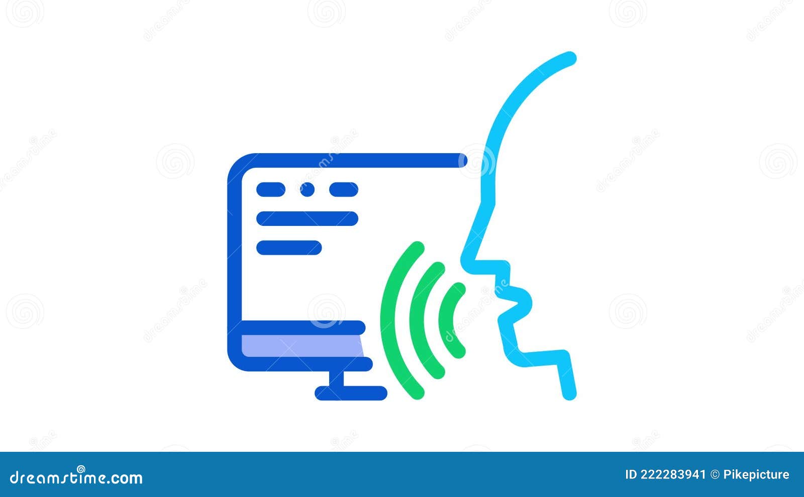 Computer Human Voice Control Icon Animation Stock Video - Video of ...