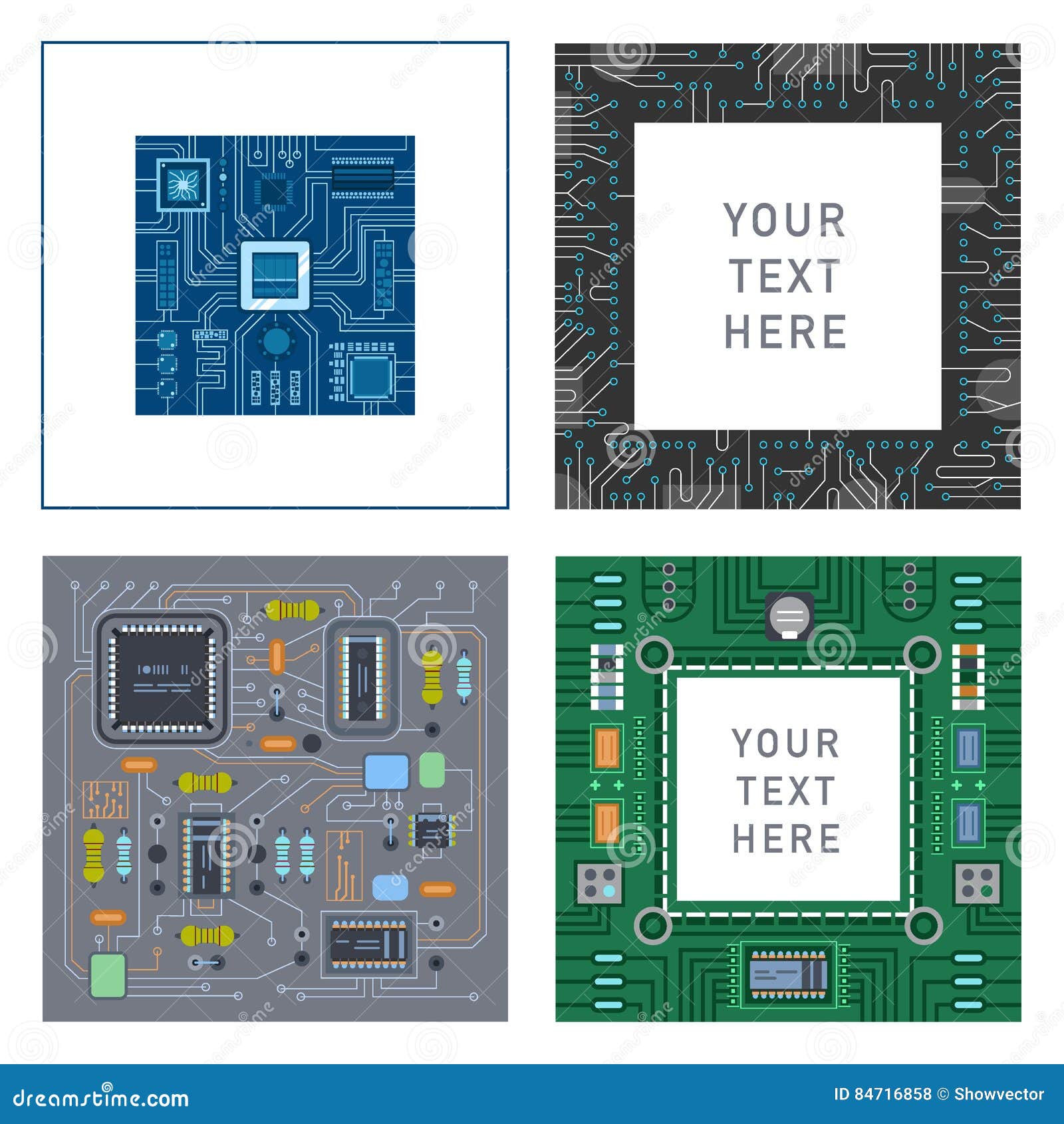 Computer IC Chip Template Vector Illustration. Stock Vector ...
