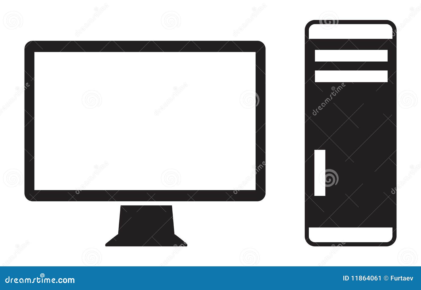 Computer icon stock vector. Illustration of desktop, hardware - 11864061