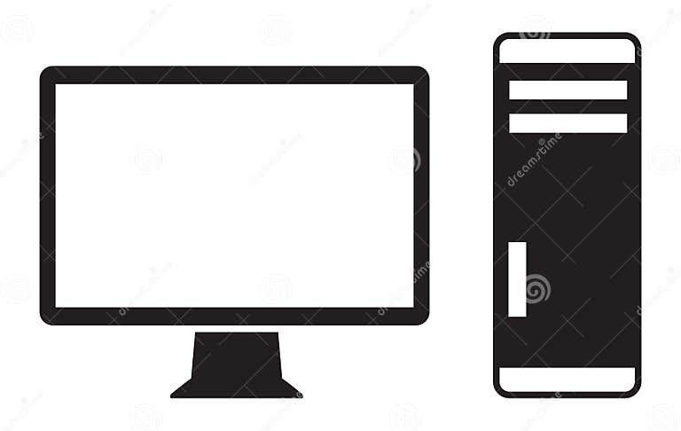 Computer icon stock vector. Illustration of desktop, hardware - 11864061
