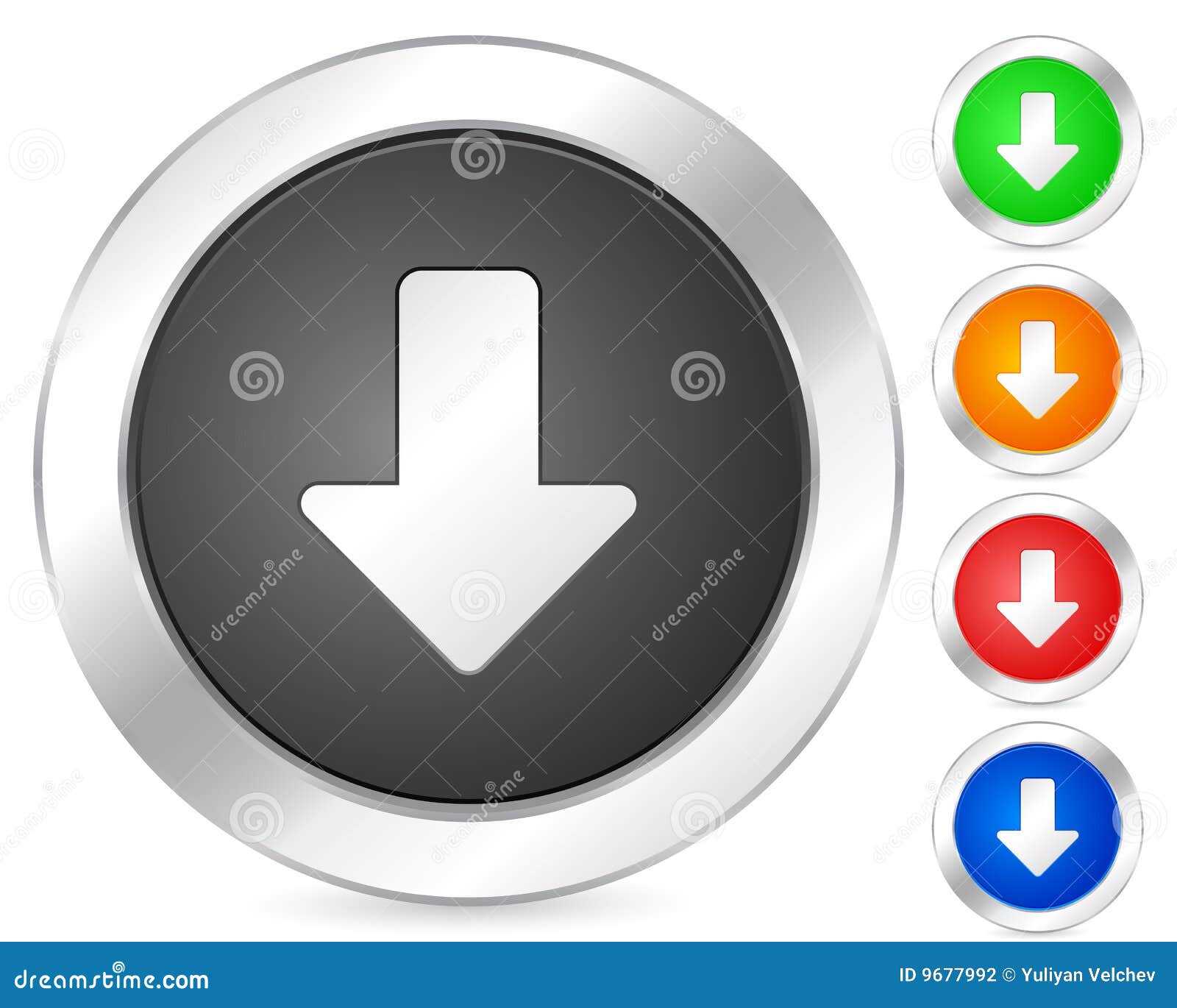 Computer icon arrow down stock vector. Illustration of silver - 9677992