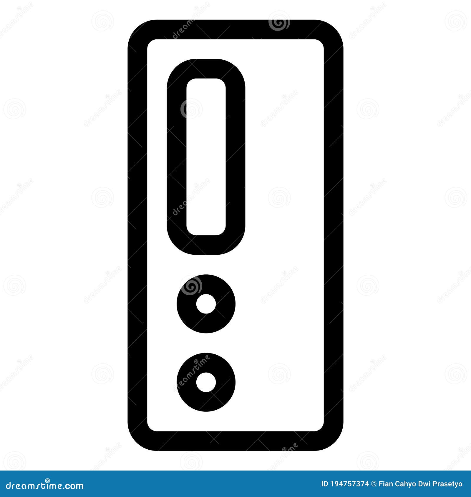 Computer Icon Black and White Line Stock Vector - Illustration of ...