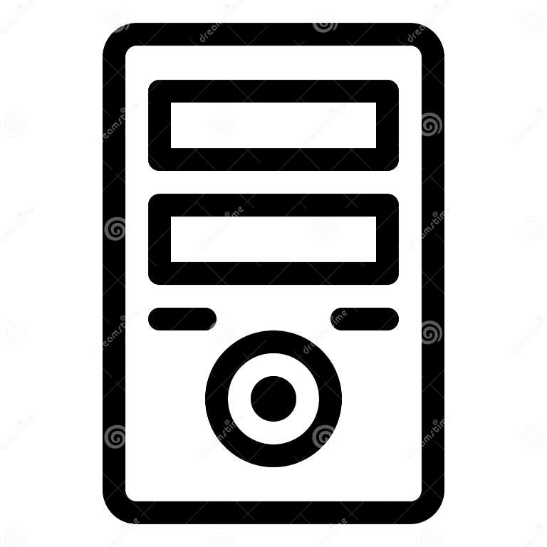 Computer Icon Black and White Line Stock Vector - Illustration of tool ...