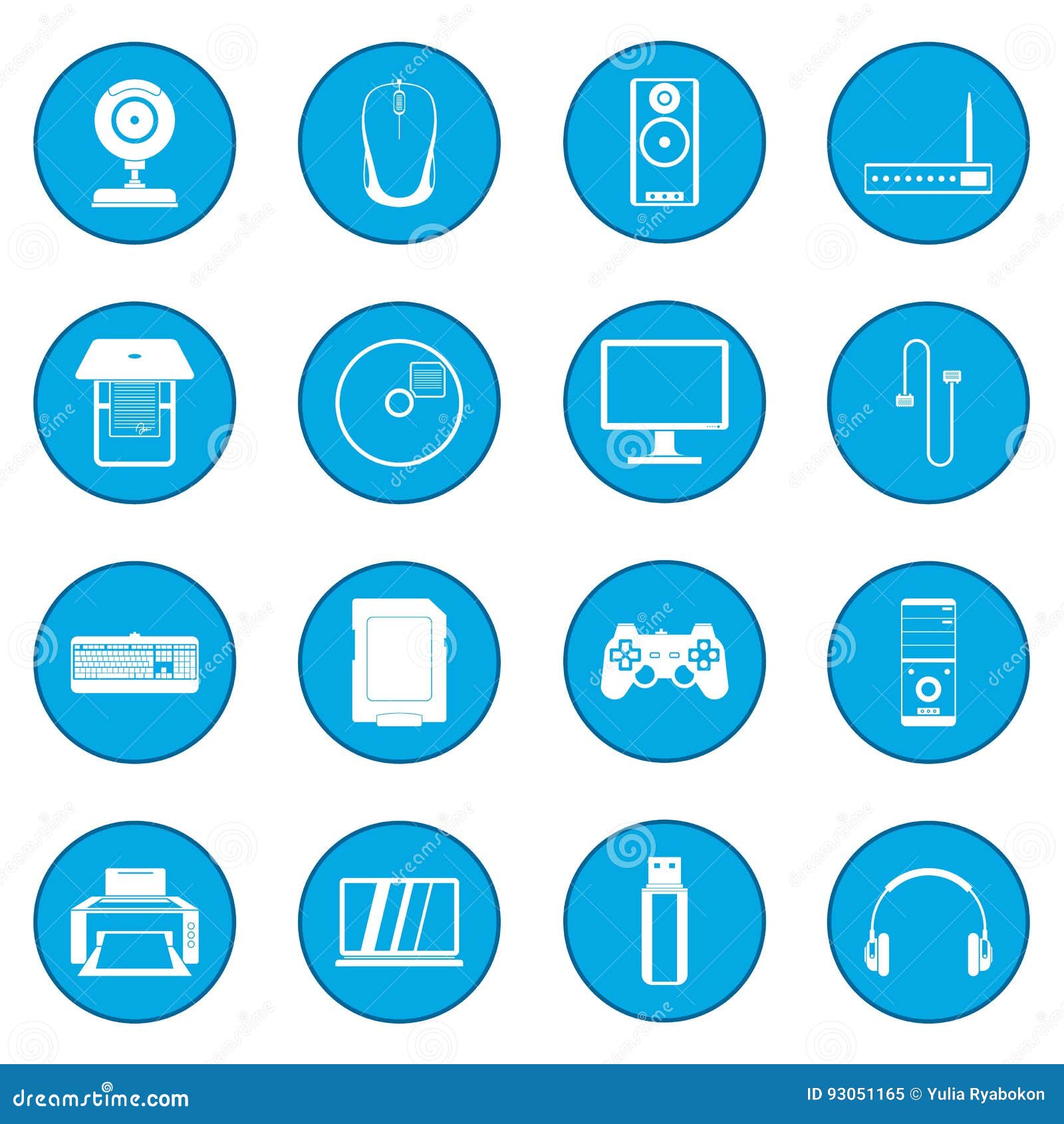 Computer icon blue stock vector. Illustration of portable - 93051165