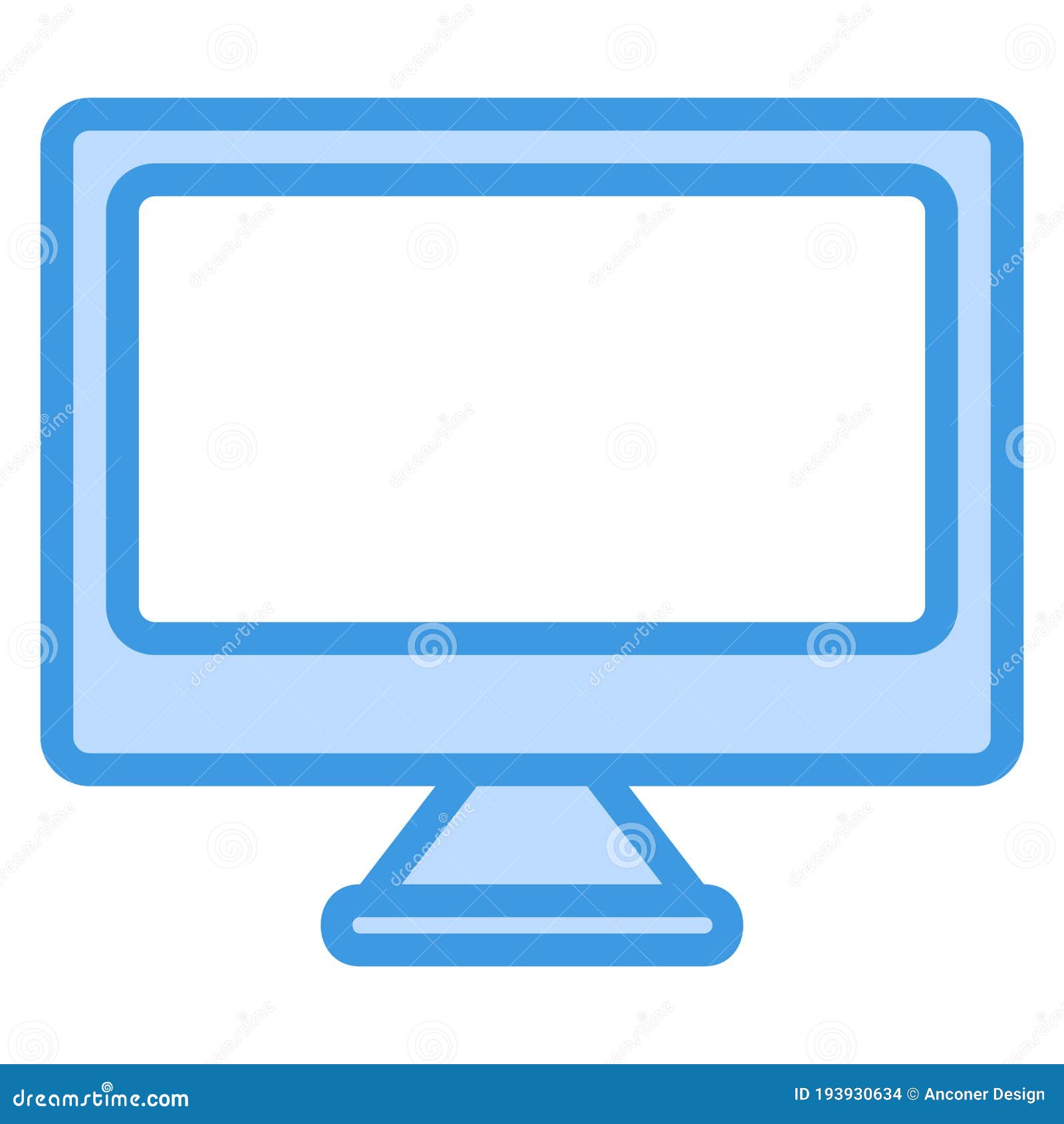 Computer Icon in Blue Style for Any Projects Stock Vector ...