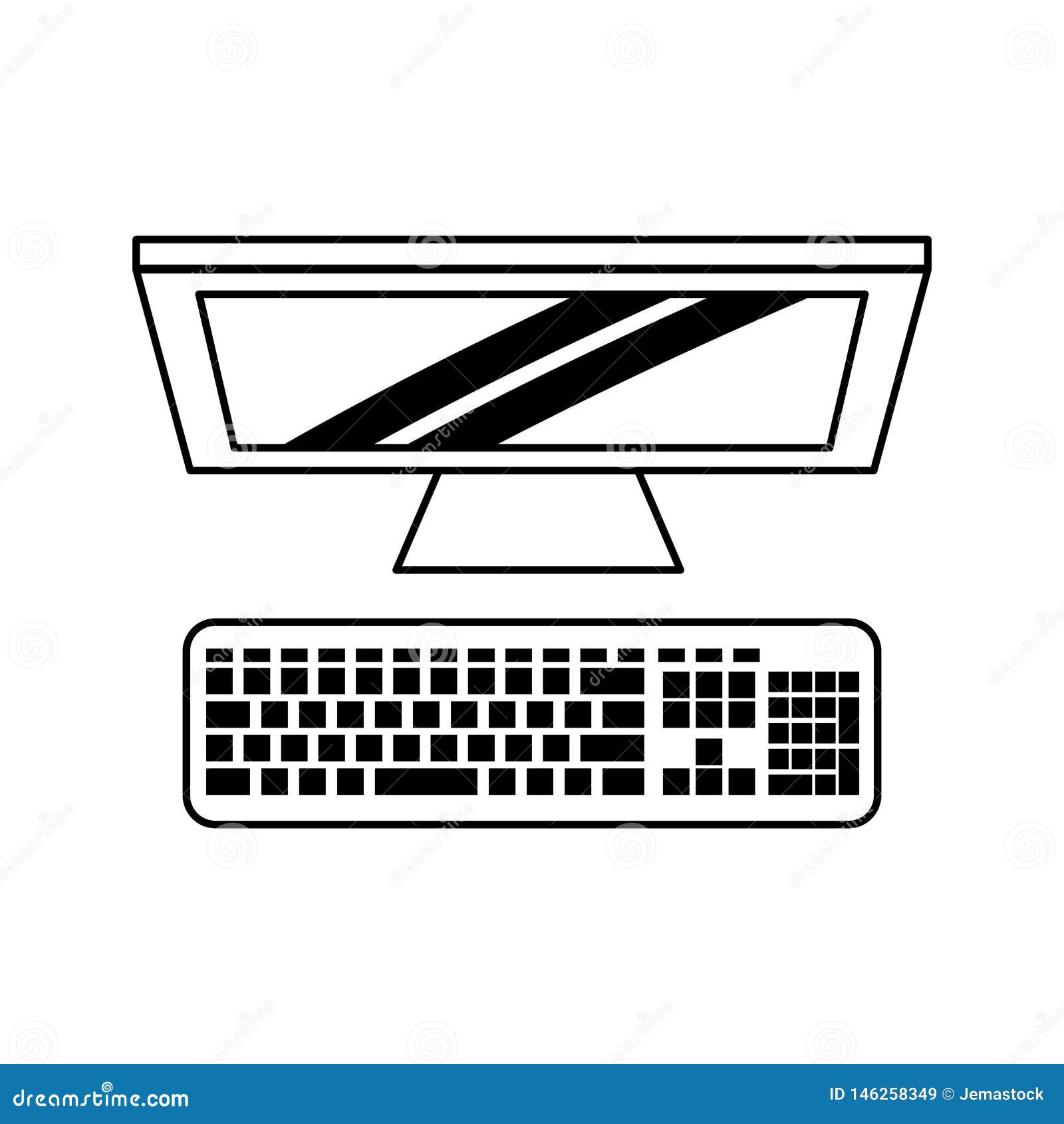 Computer icon cartoon stock vector. Illustration of device - 146258349