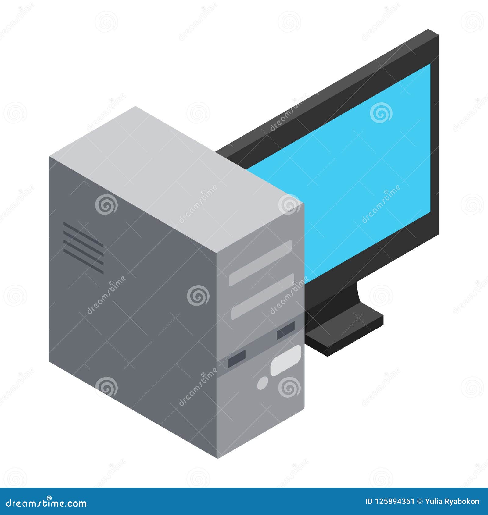 Computer Icon, Cartoon Style Stock Illustration - Illustration of view ...