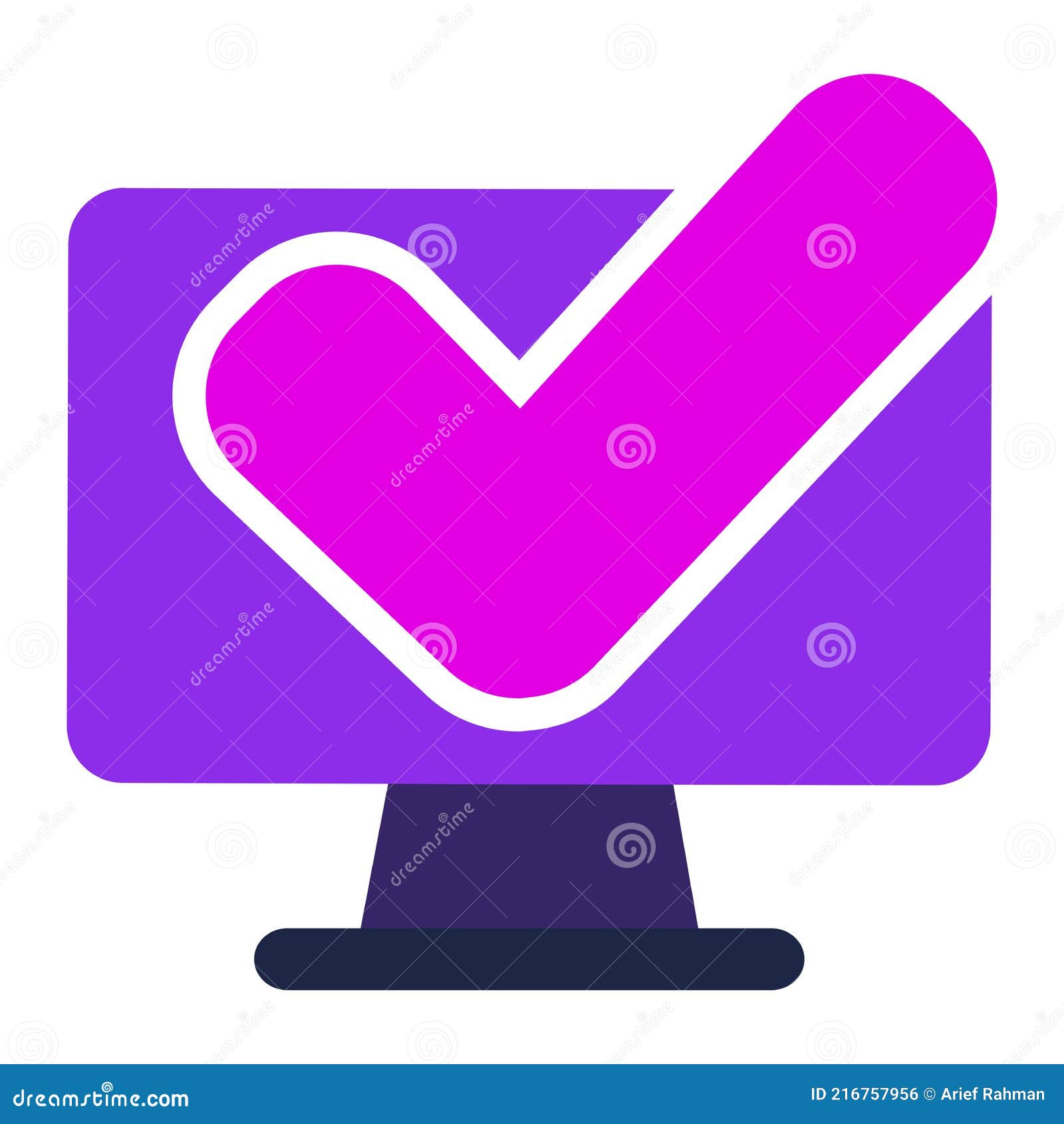 Computer Icon. Computer with Checkmark Stock Vector - Illustration of ...