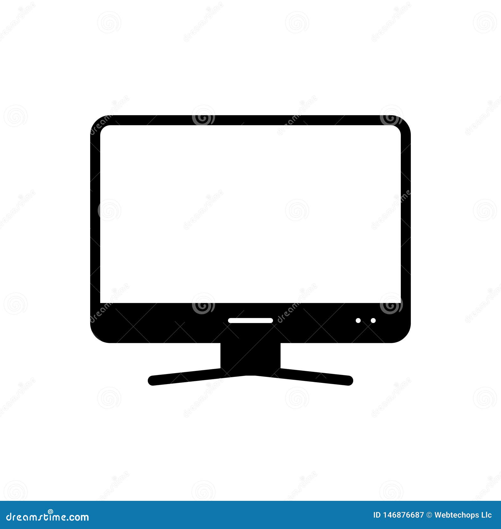 Black Solid Icon for Computer, Monitor and Screen Stock Vector ...