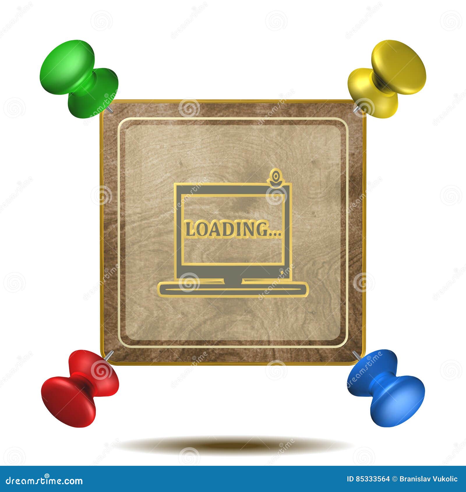 Computer Icon and Drawing Pin, Illustration Stock Illustration ...