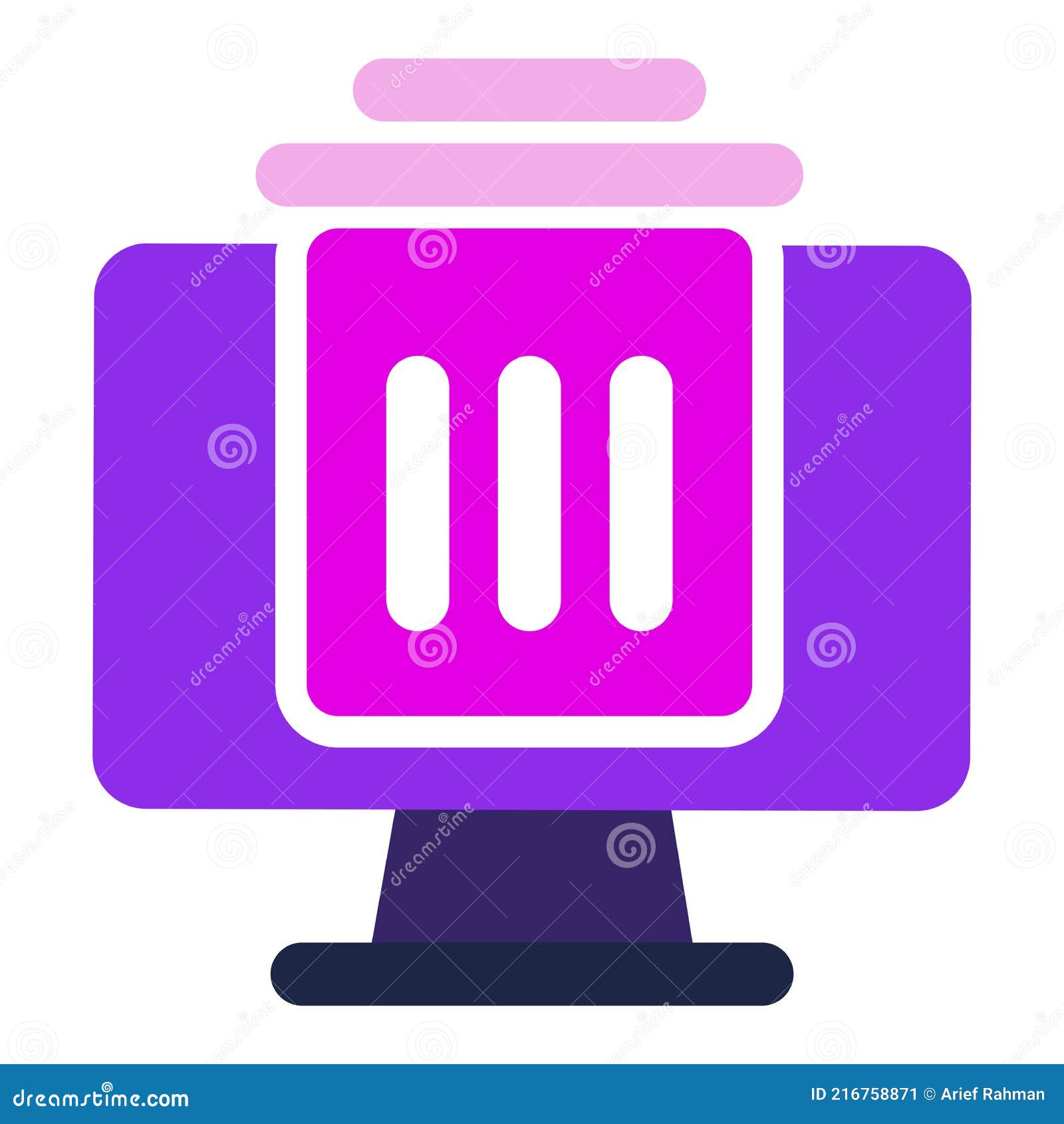 Computer Icon. Computer with Dustbin Stock Vector - Illustration of ...