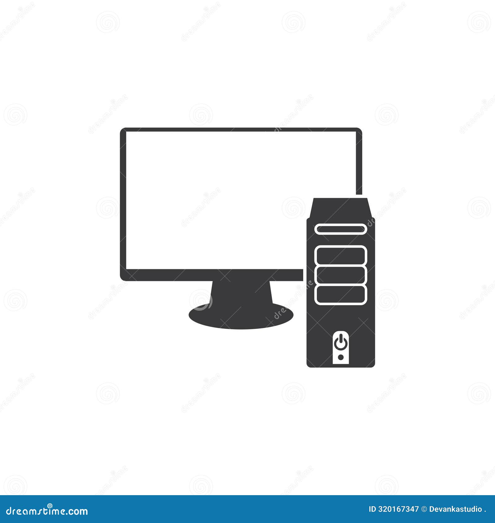Computer icon flat design stock vector. Illustration of graphic - 320167347