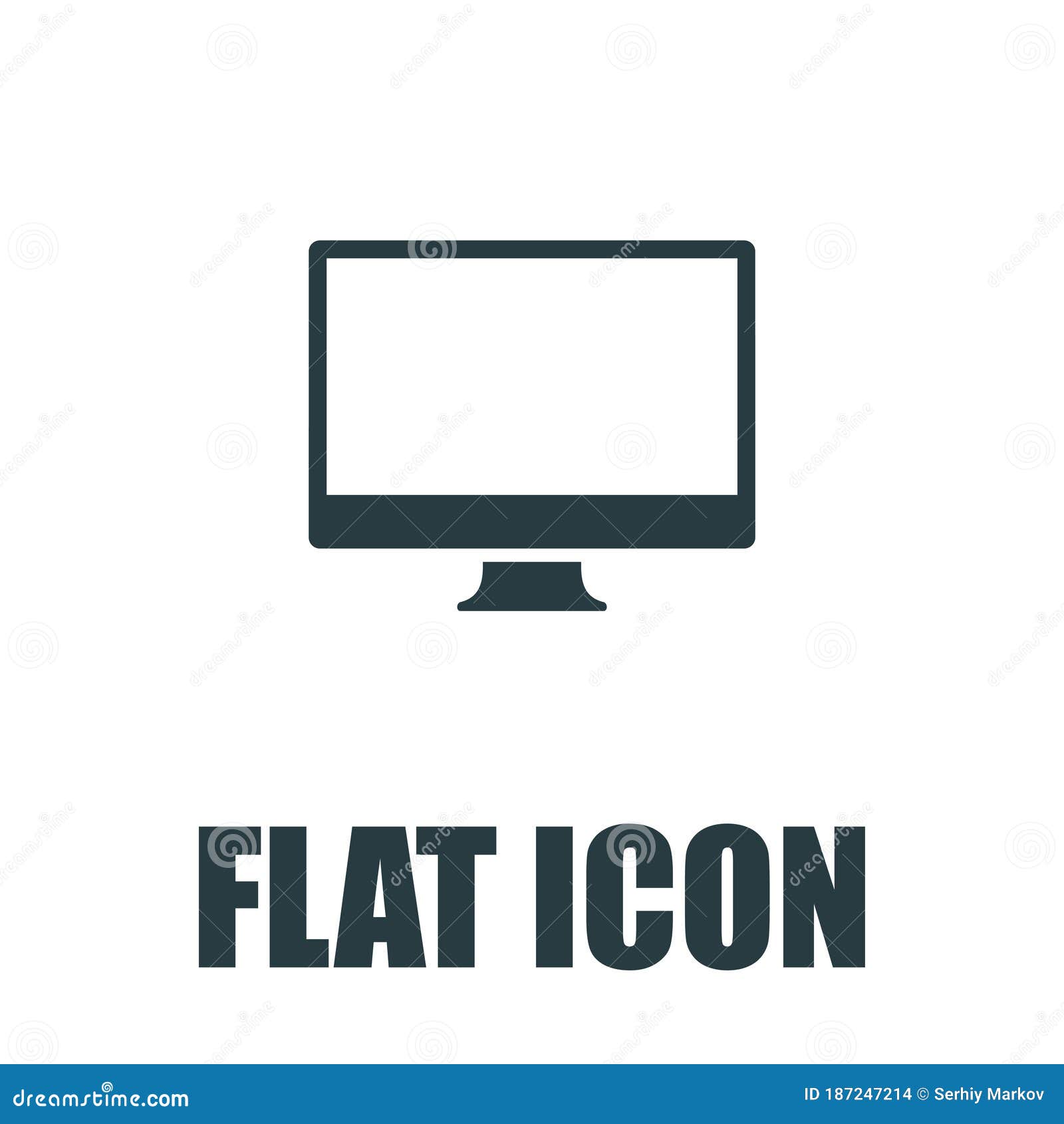 Computer Icon Flat stock illustration. Illustration of digital - 187247214