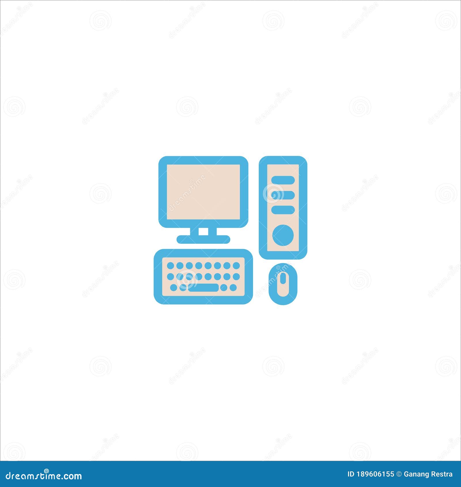 Computer Icon Flat Vector Logo Design Trendy Stock Illustration ...