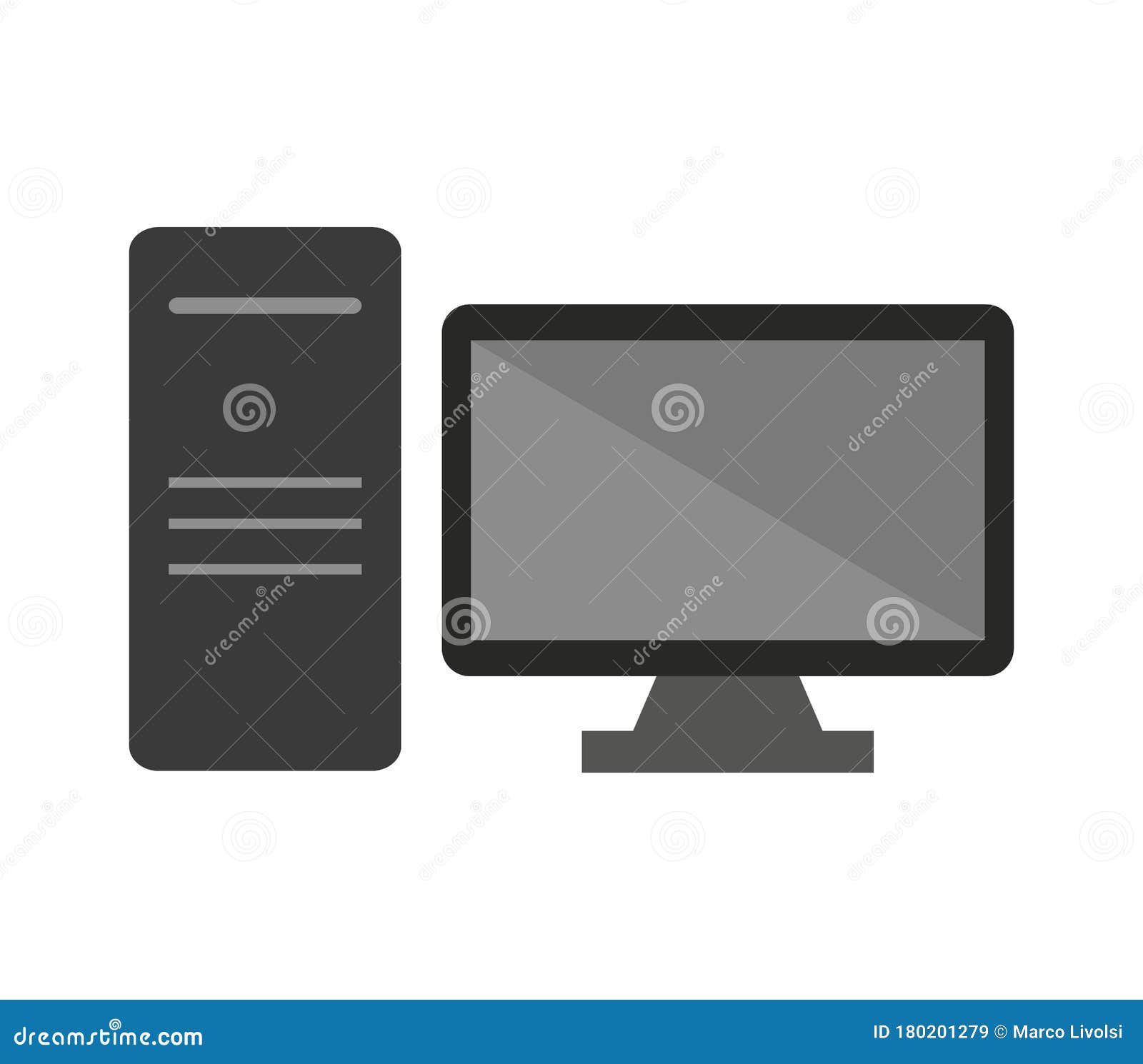 Computer Icon Illustrated in Vector on White Background Stock ...