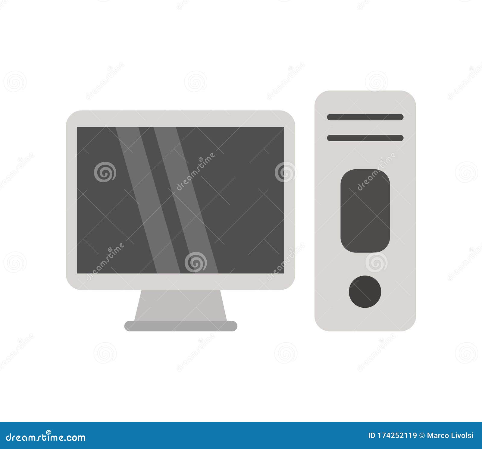 Computer Icon Illustrated in Vector on White Background Stock ...