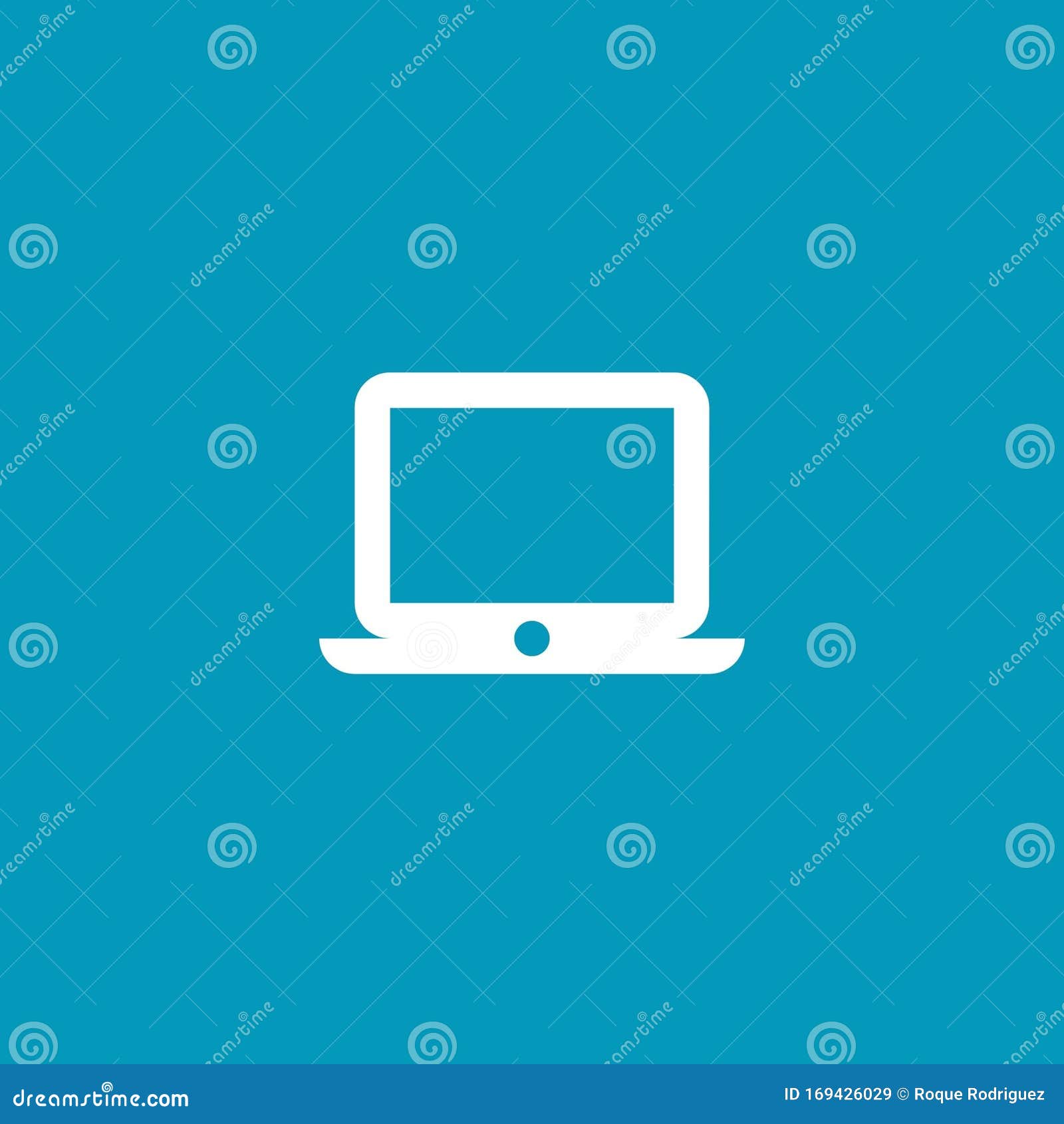 Computer Icon Illustration on Blue Background Stock Illustration ...