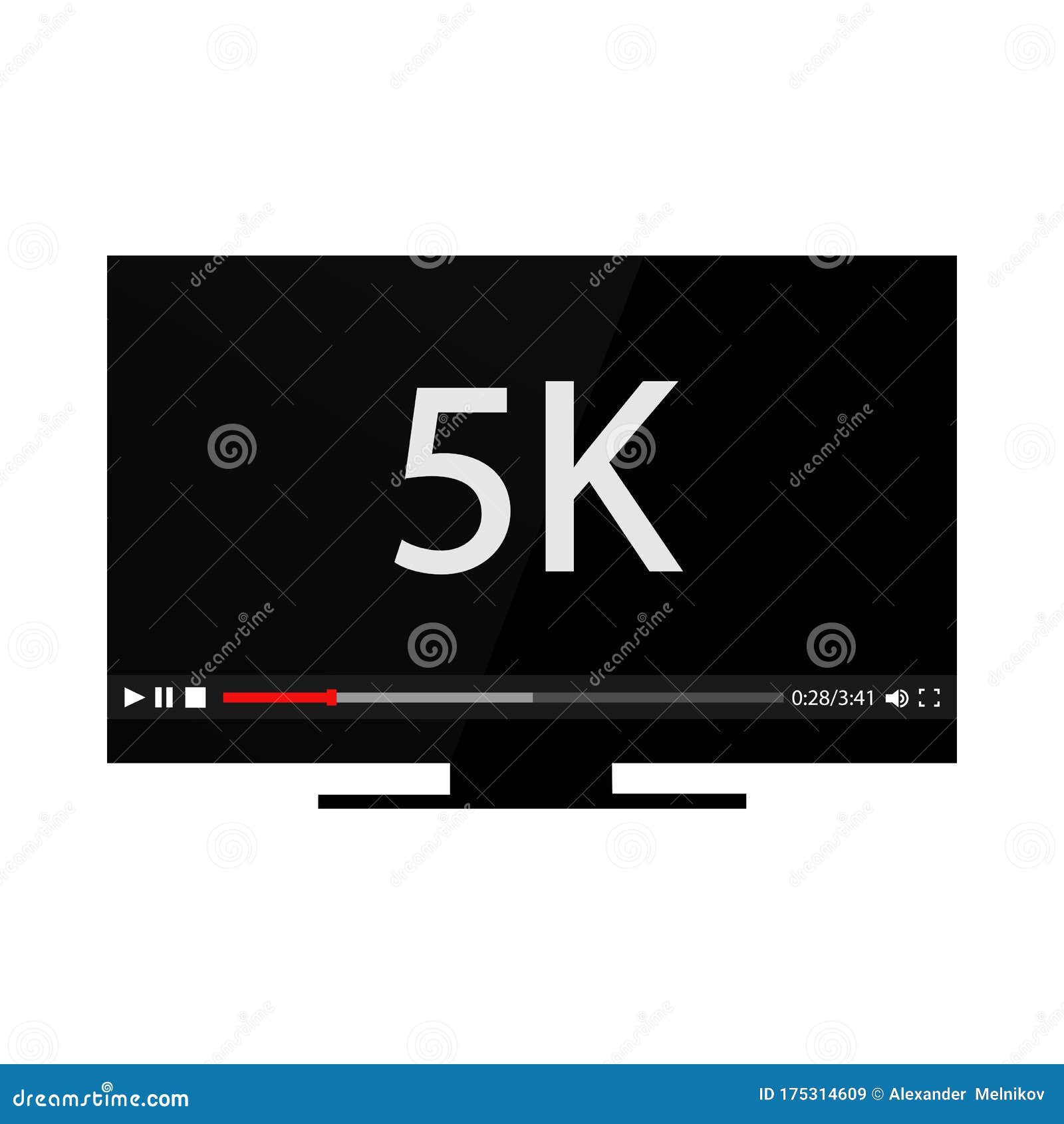 Computer Icon with the Inscription 5K. Vector Illustration Eps 10 Stock ...