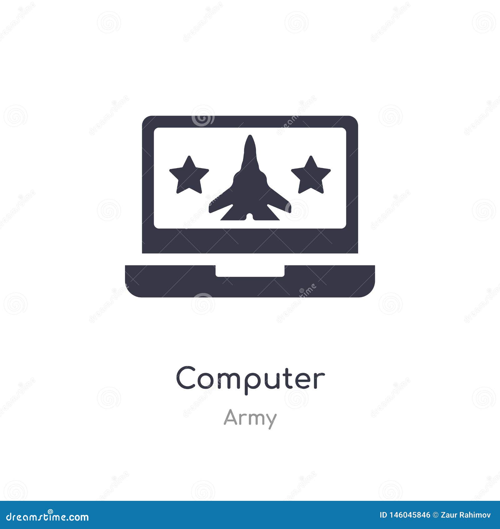 Computer Icon. Isolated Computer Icon Vector Illustration from Army ...