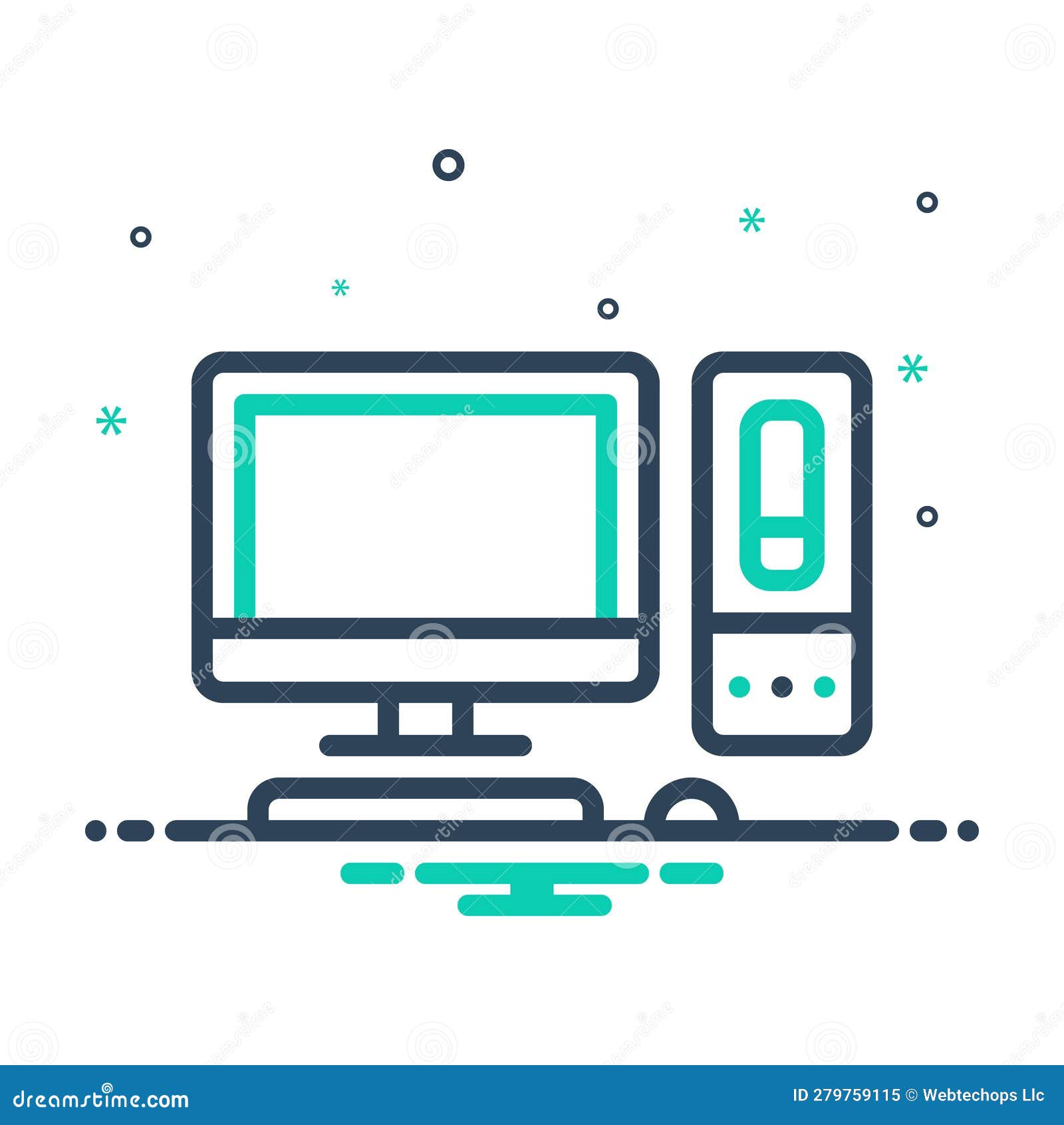 Mix Icon for Computer, Monitor and Device Stock Vector - Illustration ...