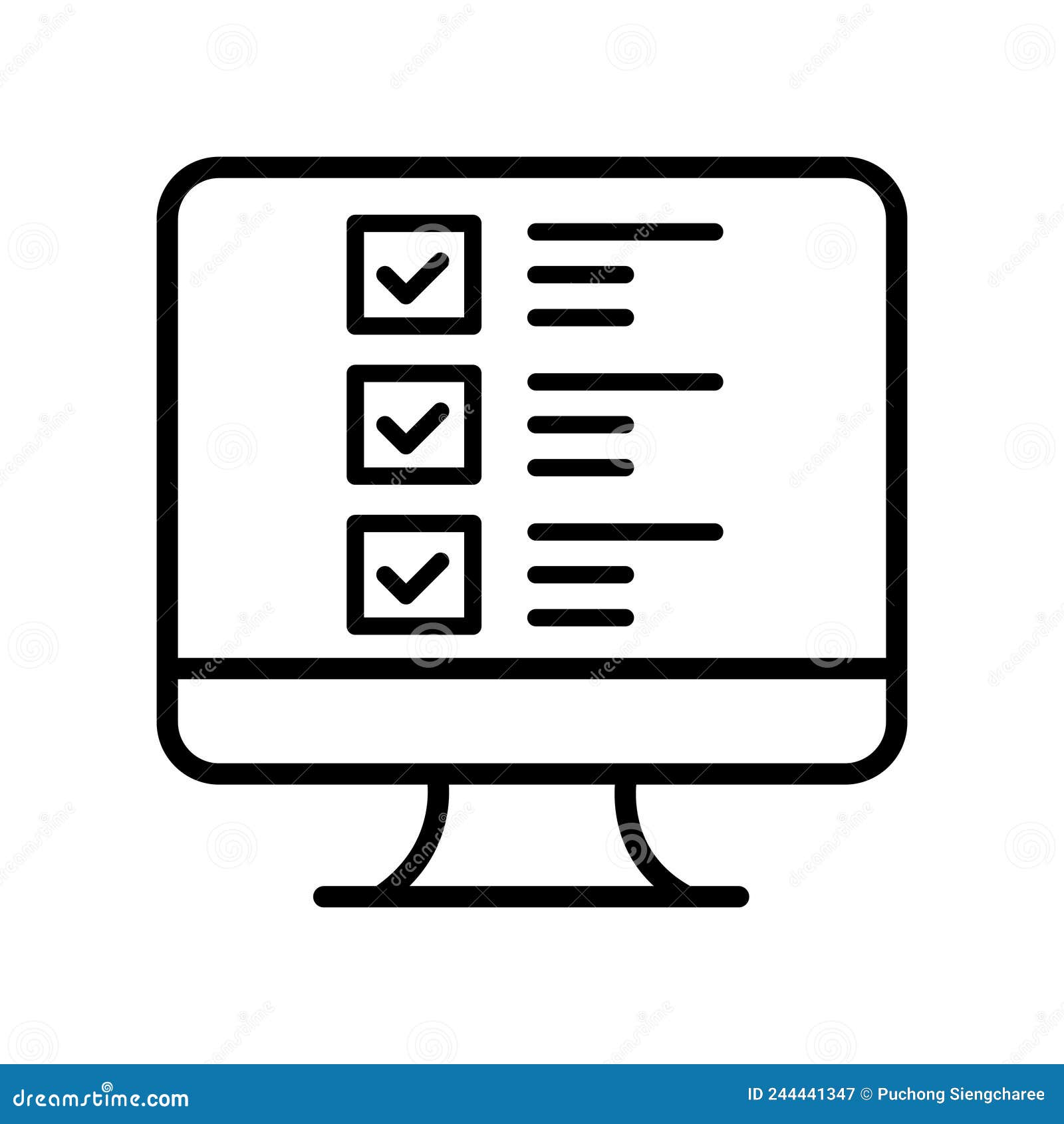Checklist Icon, Computer Exam Symbol Stock Vector - Illustration of ...