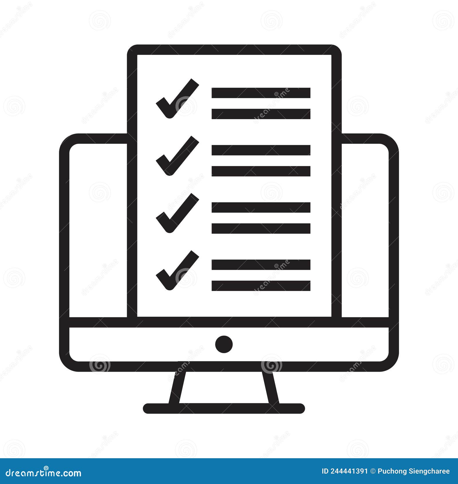 Online checklist icon stock vector. Illustration of opinion - 244441391