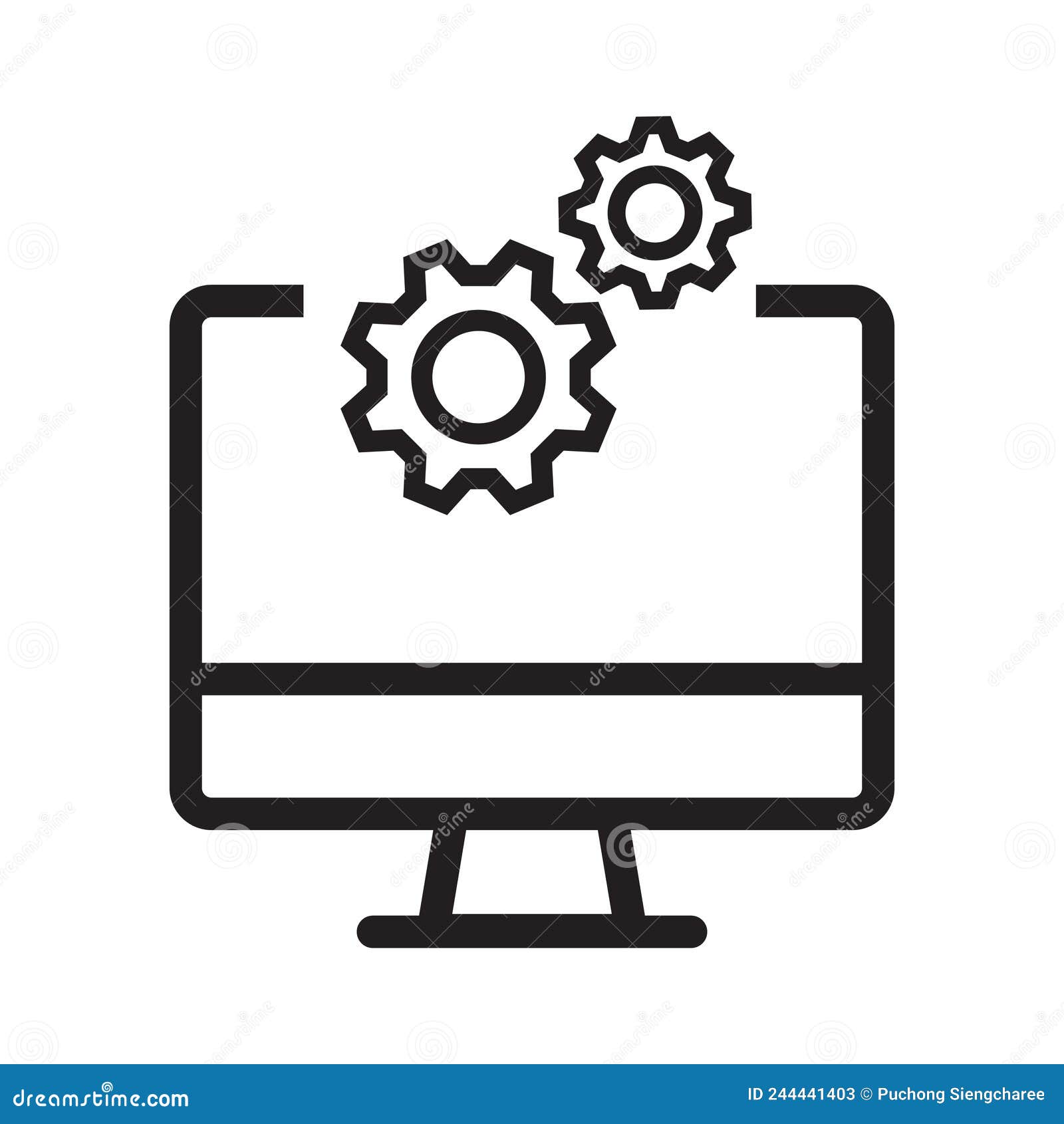 Computer Analysis Icon, Computer Process Symbol Stock Vector ...