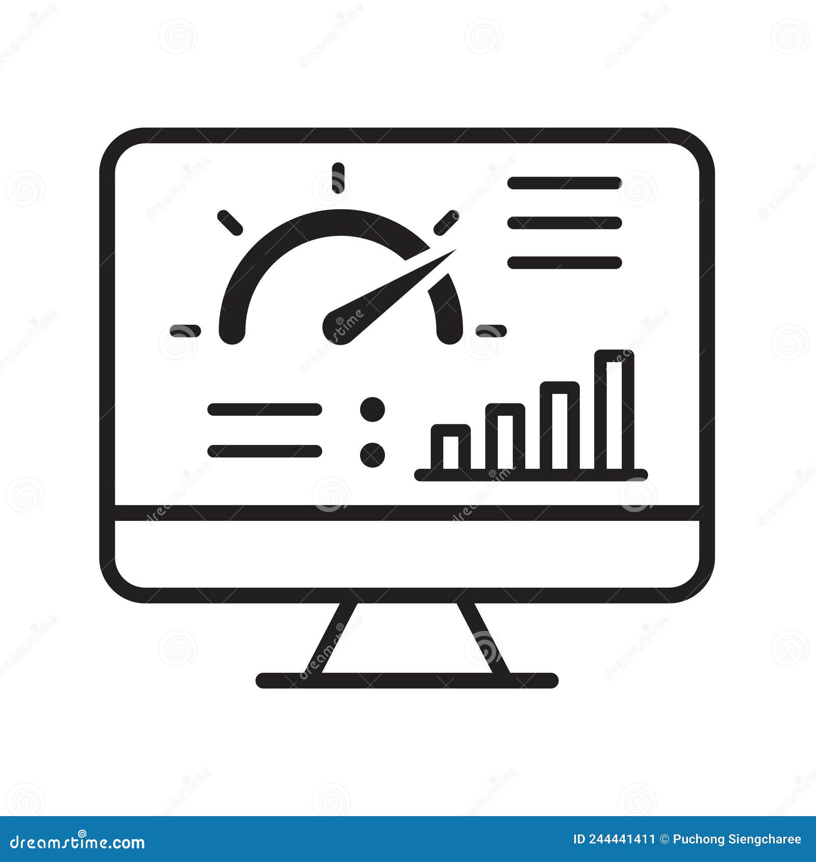 Computer Dash Board Icon Vector Stock Vector - Illustration of tool ...