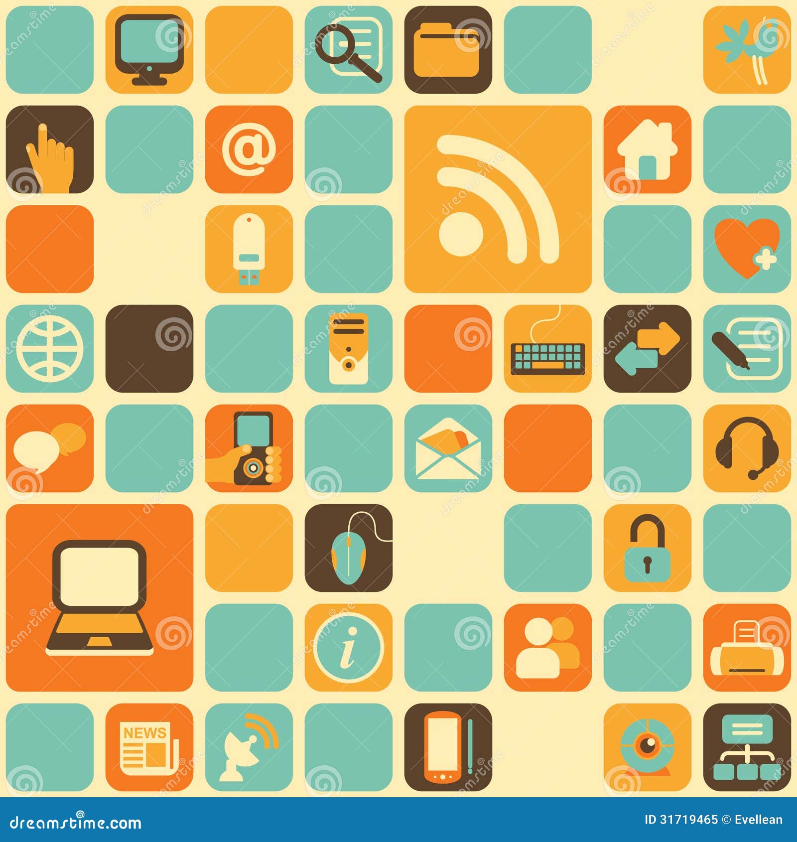 Computer Icon Pattern stock vector. Illustration of bubble - 31719465