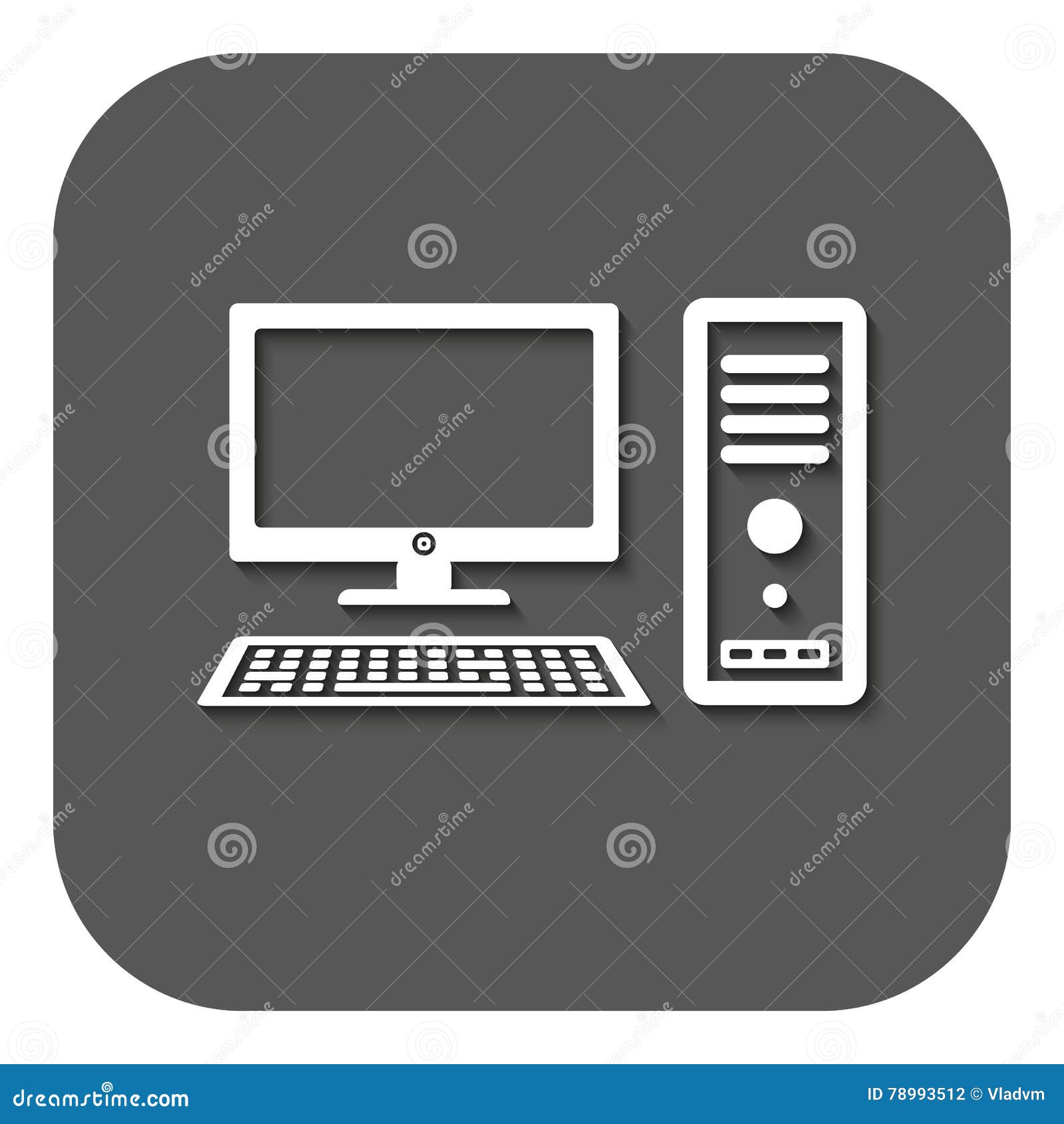 The Computer Icon. PC Symbol Stock Vector - Illustration of icon ...