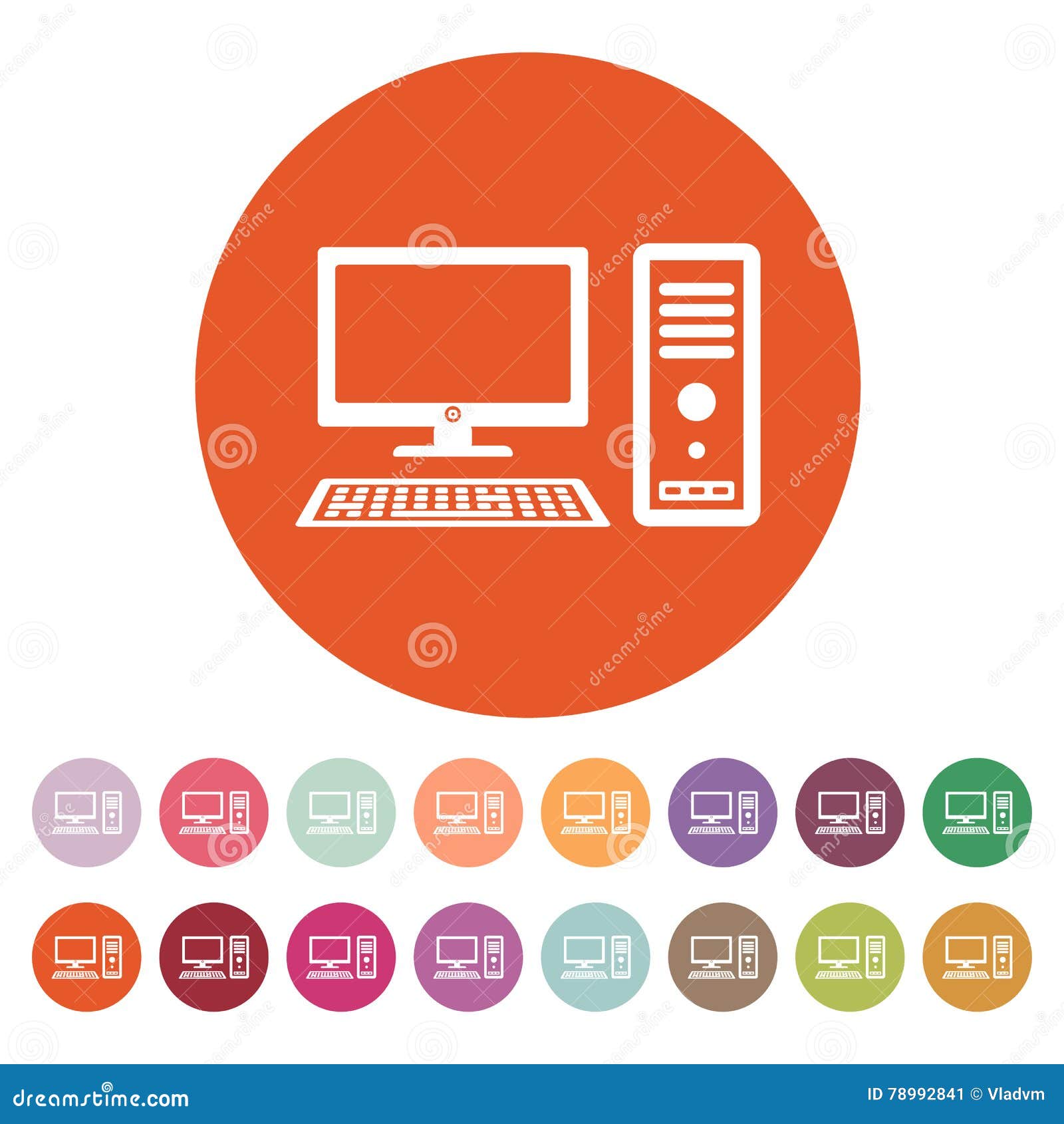 The Computer Icon. PC Symbol Stock Vector - Illustration of business ...