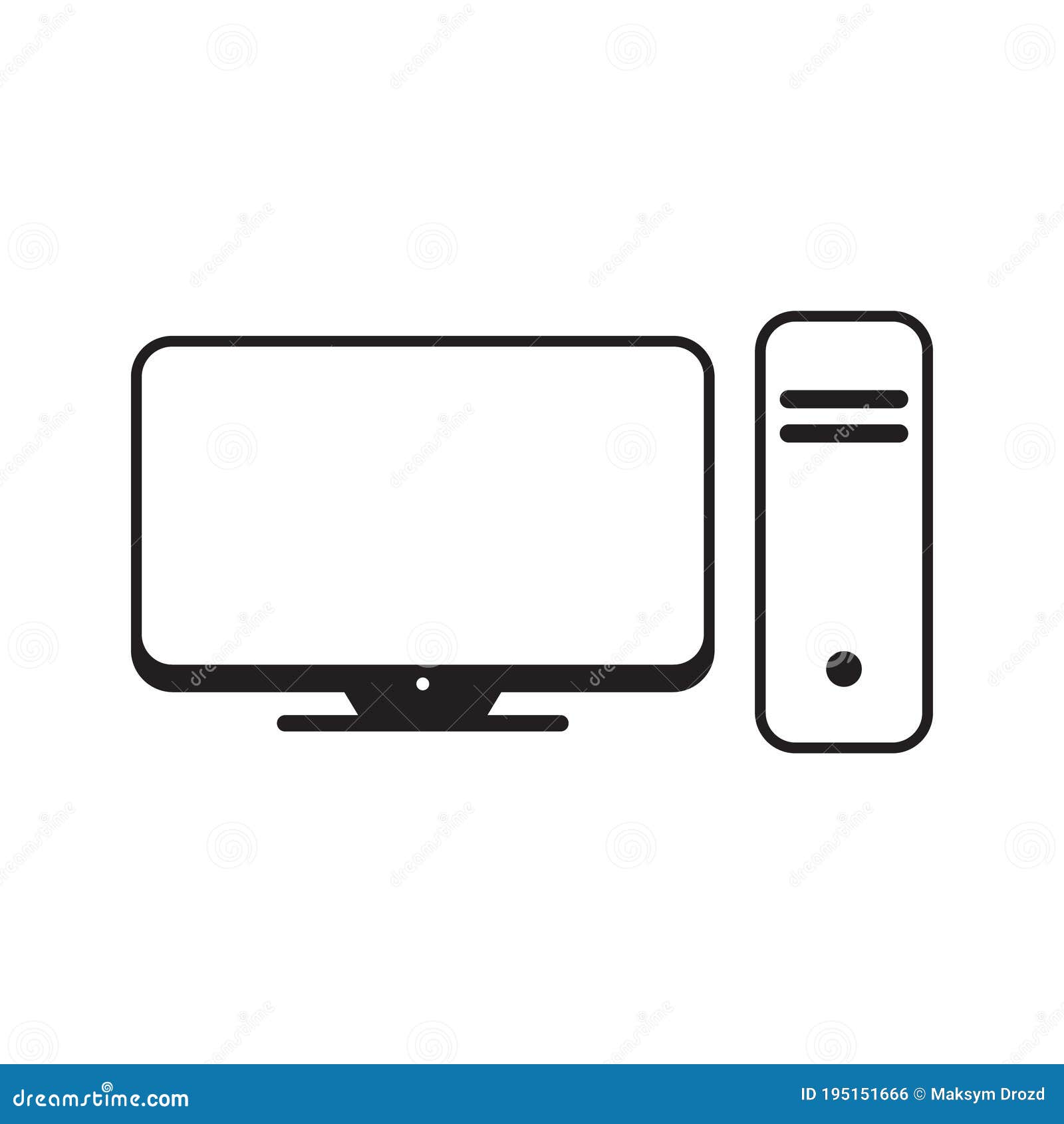 The Computer Icon. PC Symbol Stock Vector - Illustration of information ...