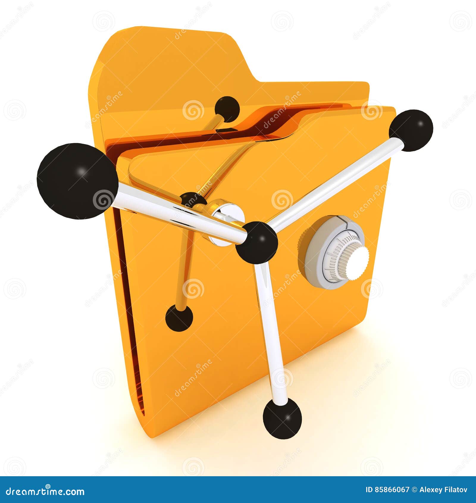 Computer Icon for Secure Folder Safe 3D Illustration Stock Image ...