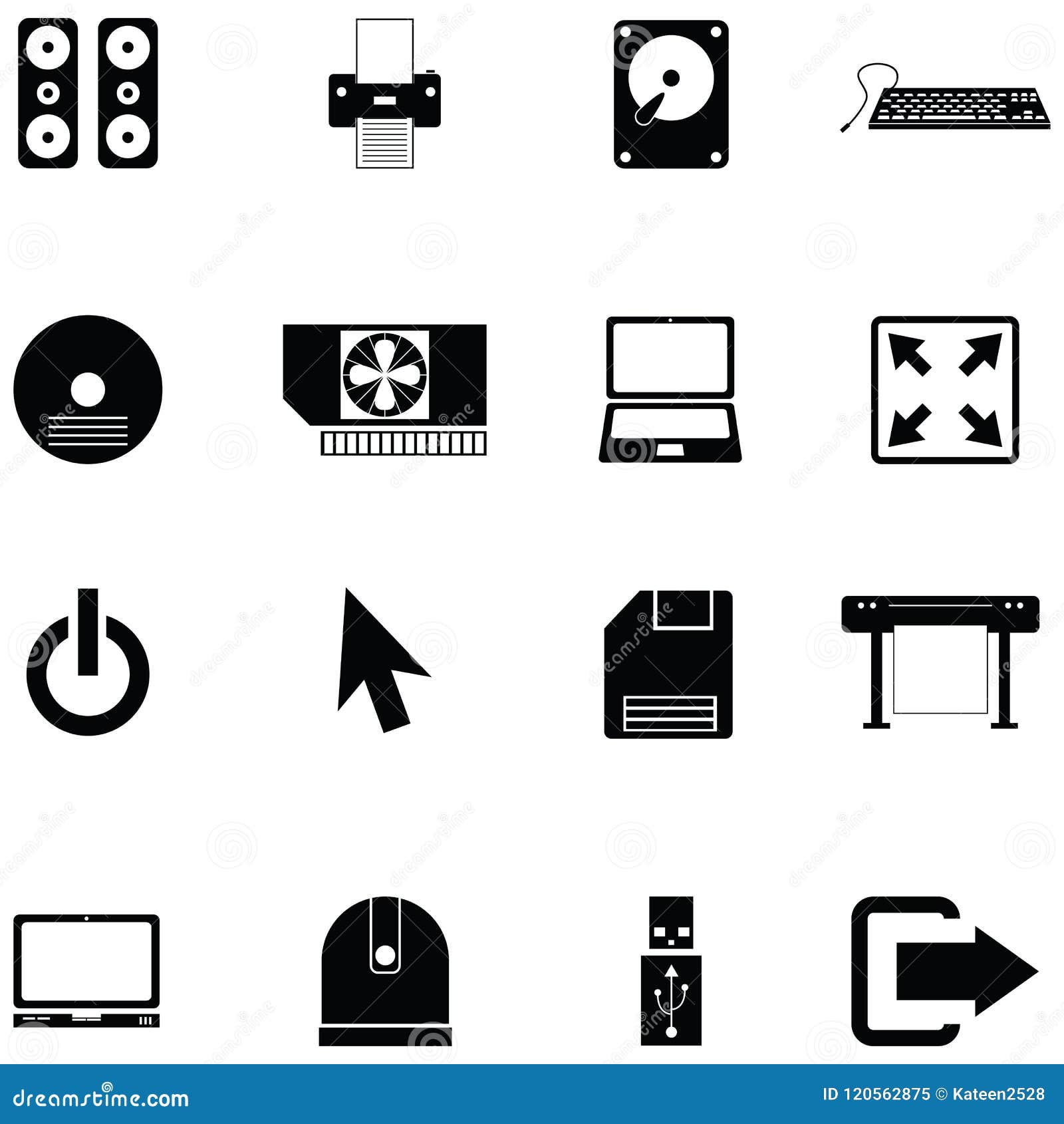 Computer icon set stock vector. Illustration of desktop - 120562875