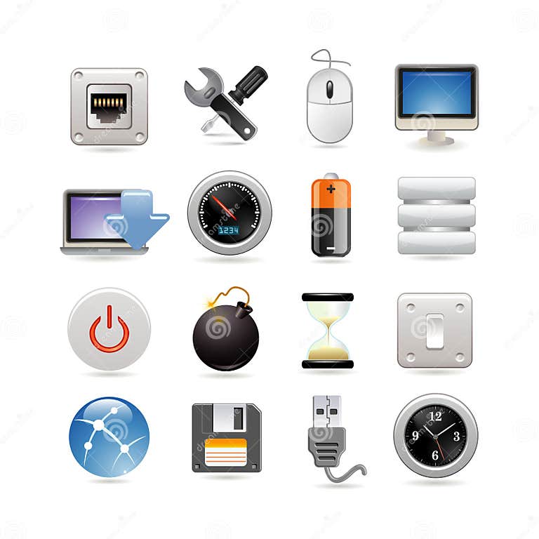 Computer icon set stock vector. Illustration of symbol - 13259026