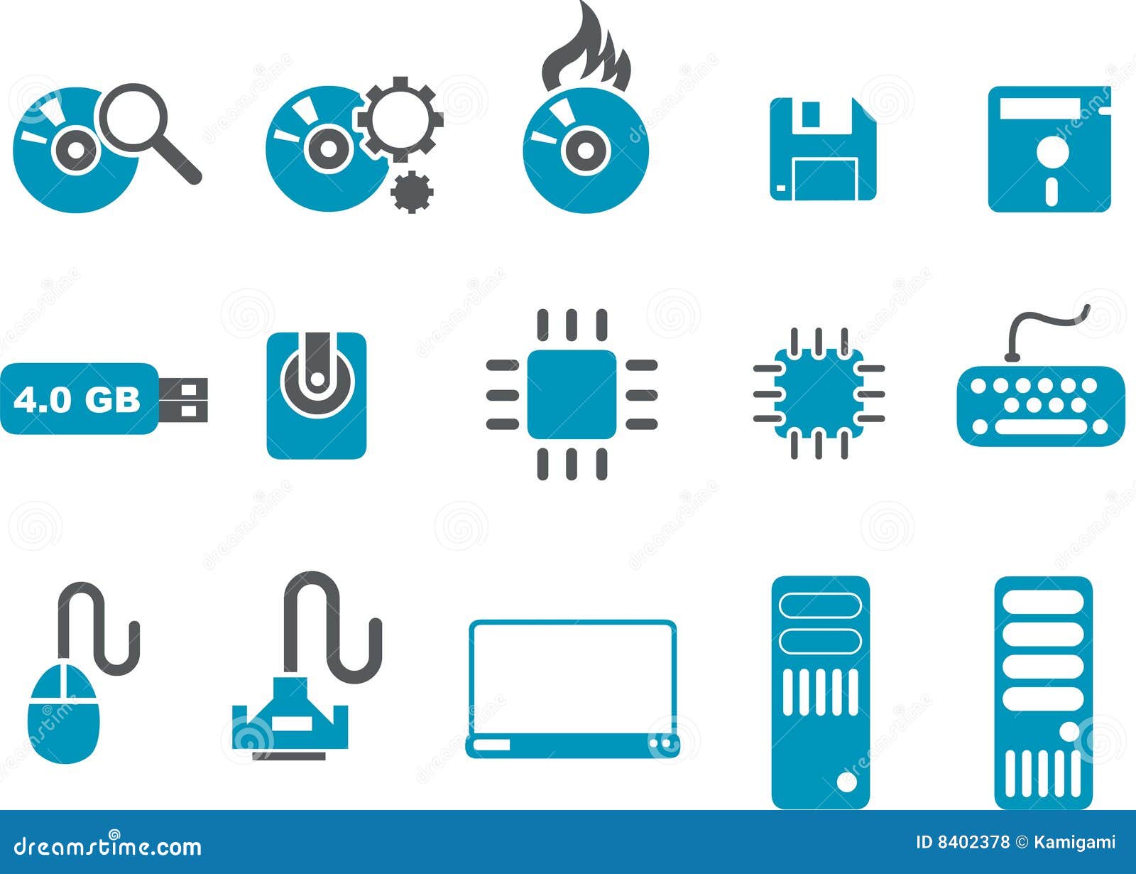 Computer Icon Set stock vector. Illustration of floppy - 8402378