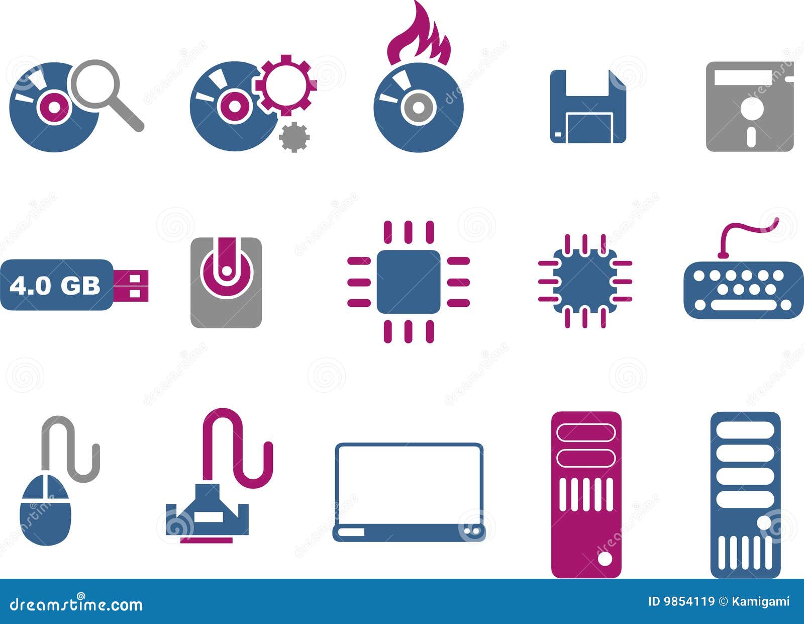 Computer Icon Set stock vector. Illustration of symbols - 9854119