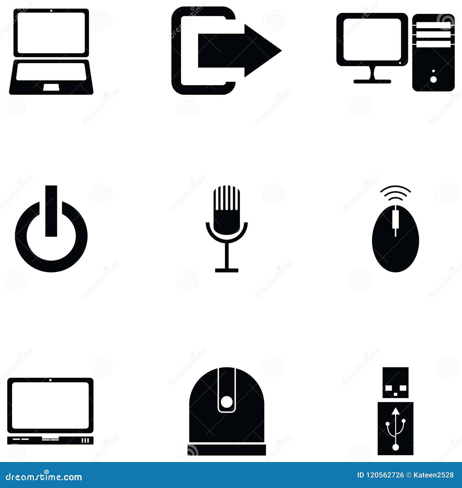 Computer icon set stock vector. Illustration of device - 120562726